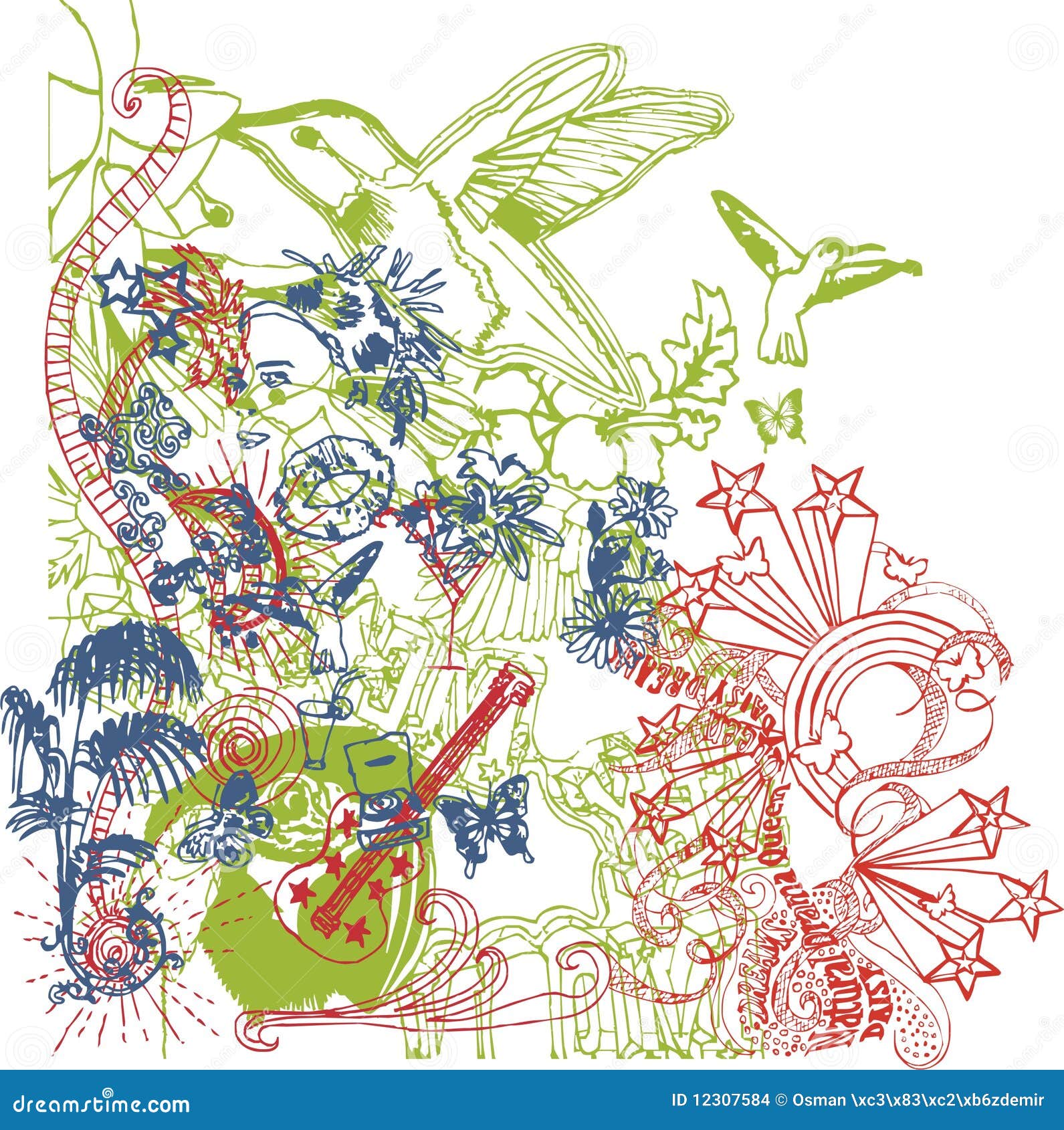 Graphic mix 04 stock vector. Illustration of flower, poster - 12307584