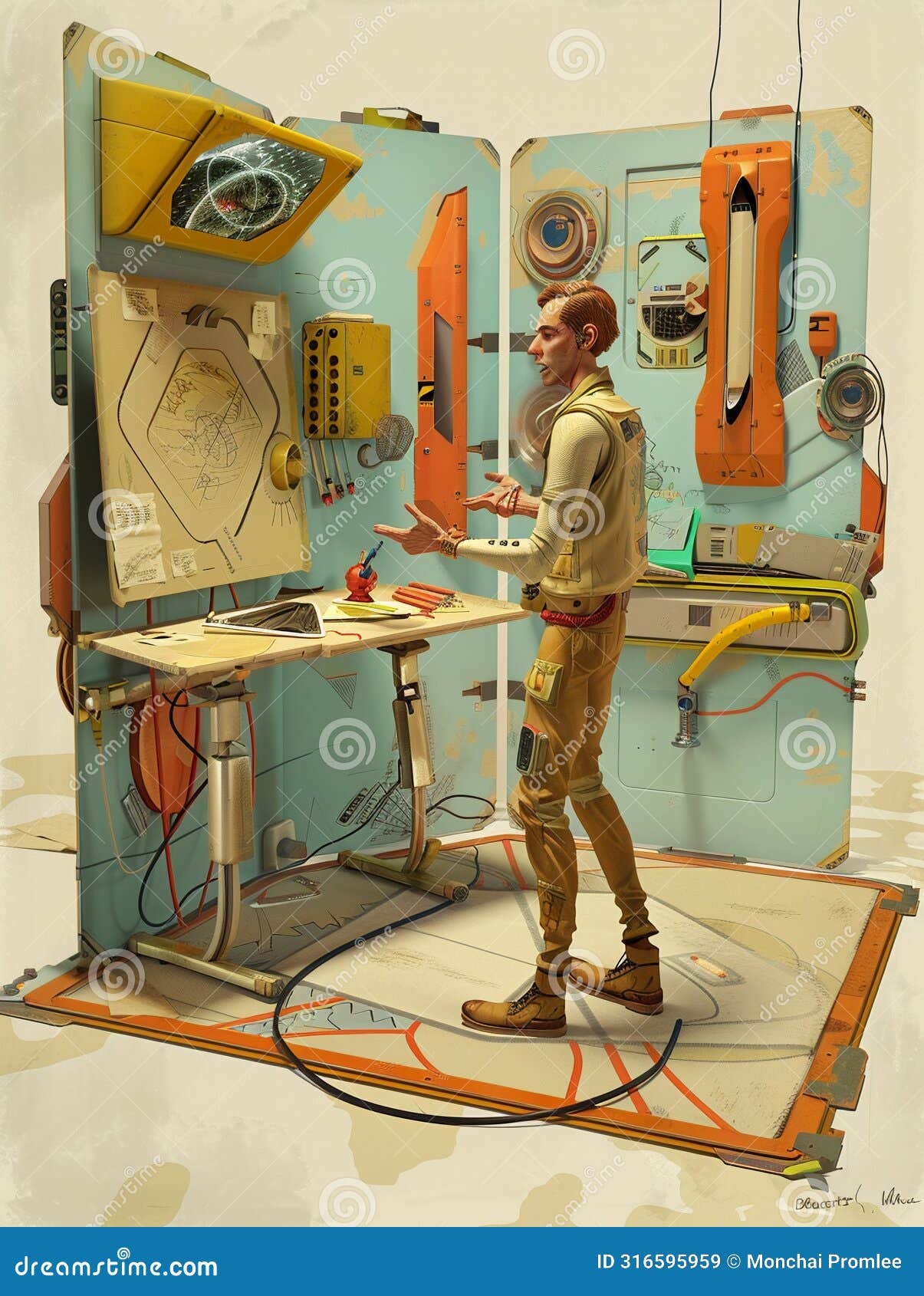 Graphic Novel Scene In Progress, Artist Illustrating A Dramatic Moment ...