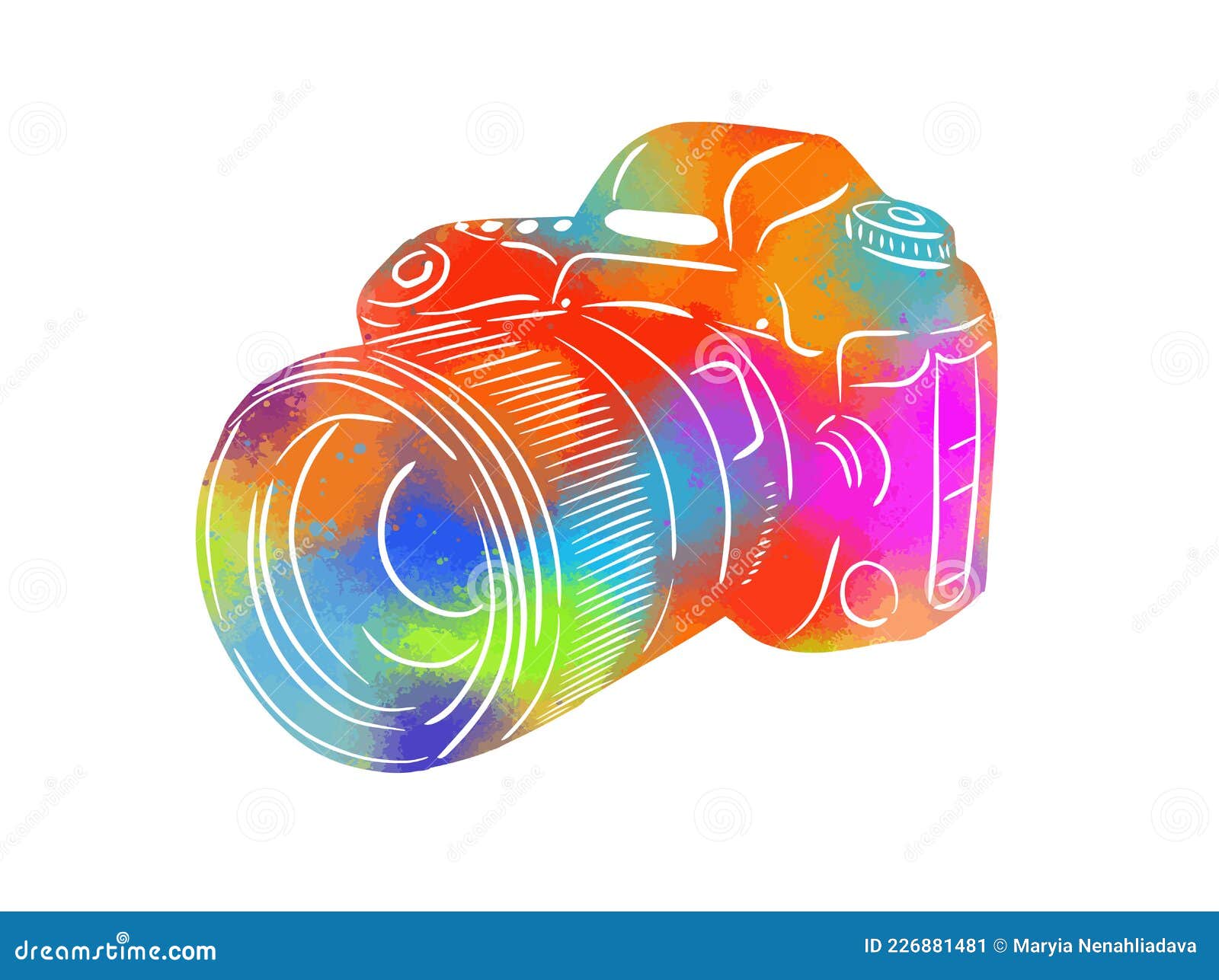Graphic Object Multicolored SLR Camera. Vector Illustration Stock ...