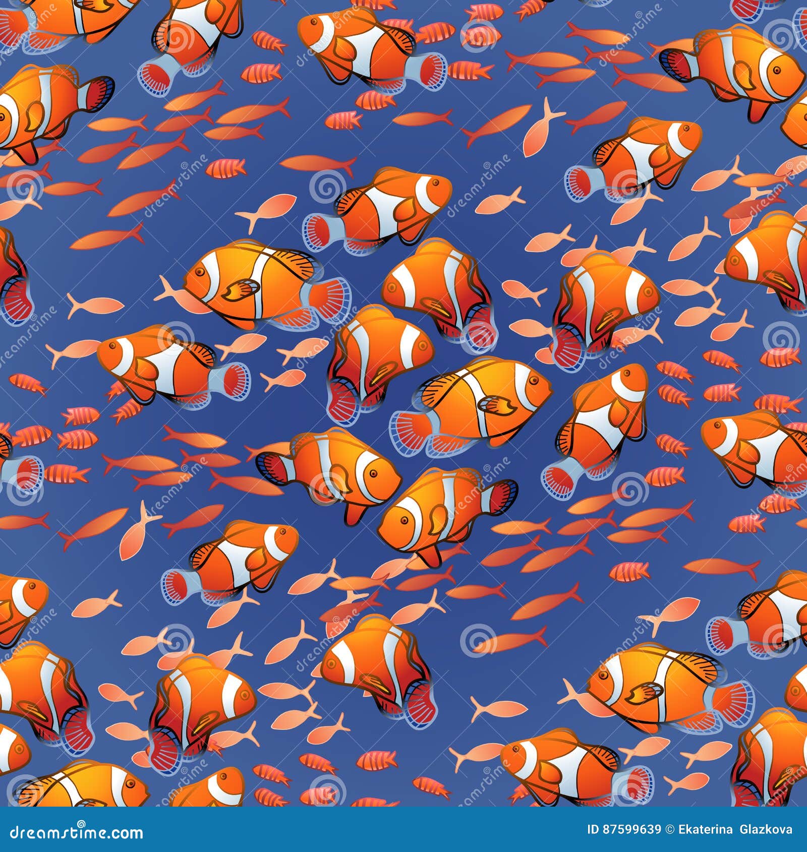 Graphic ocean fish pattern stock vector. Illustration of fish - 87599639