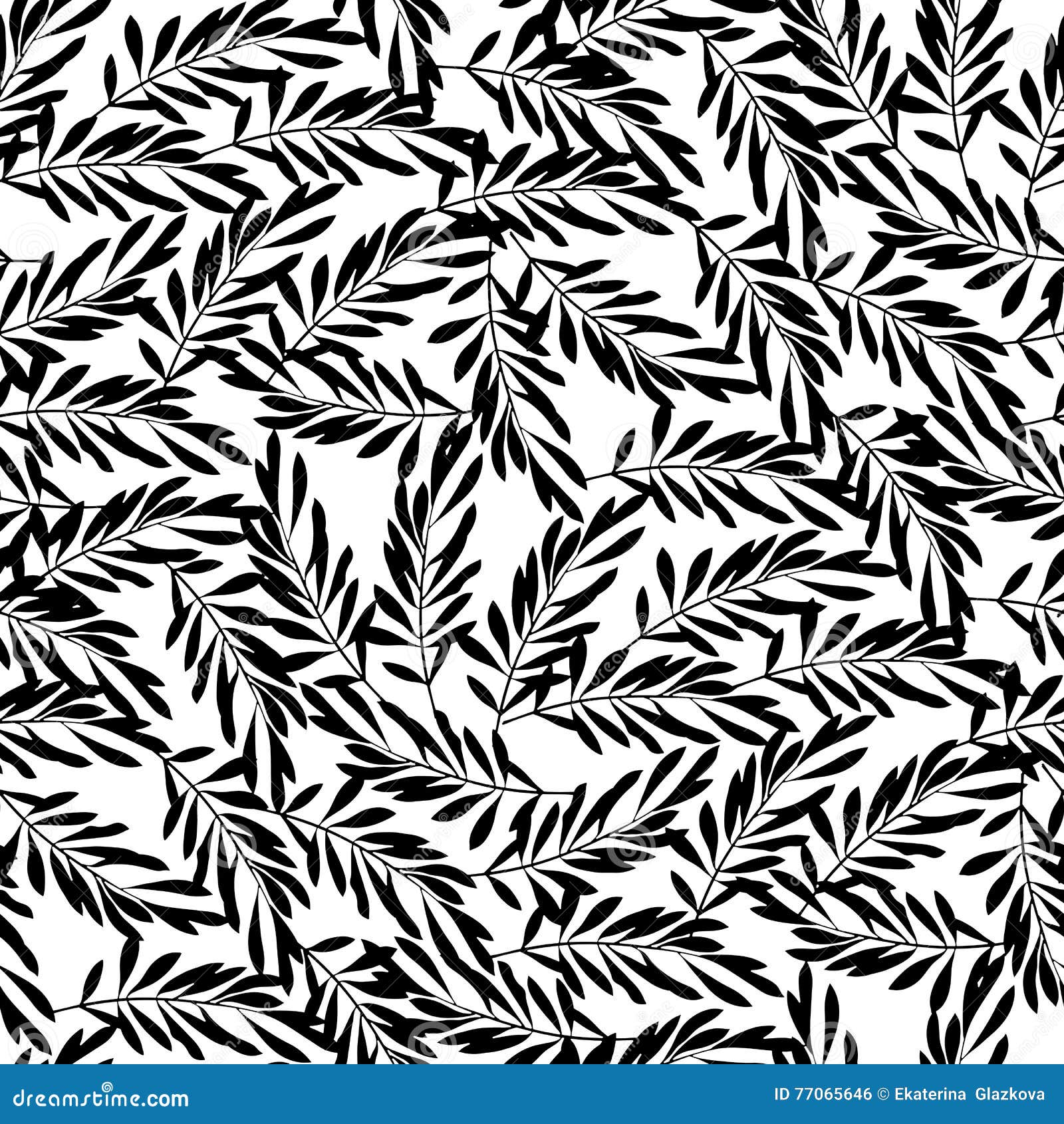 Graphic Olive Branch Pattern Stock Illustration - Illustration of ...