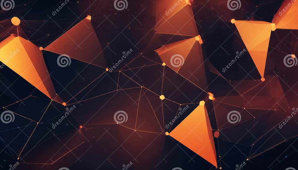 A Graphic of Orange Triangles and Circles Stock Illustration ...