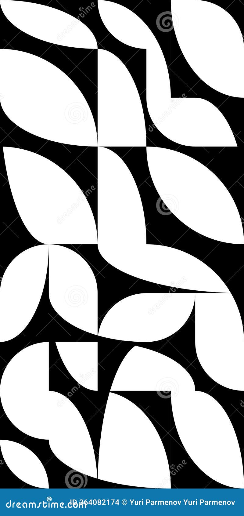 Bauhaus Pattern, Minimal Design With Sharp And Smooth Curve Lines ...