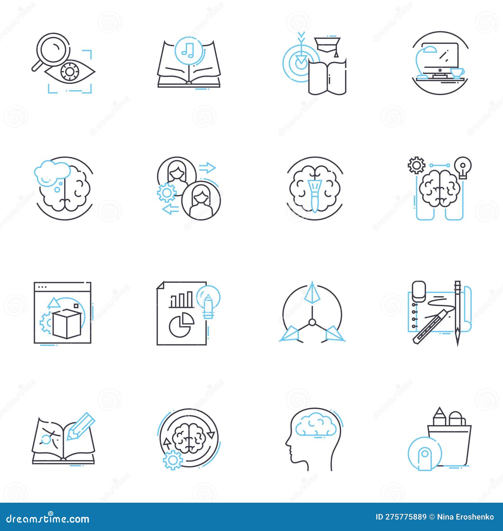 Graphic Painting Linear Icons Set. Vibrant, Abstract, Bold, Expressive ...