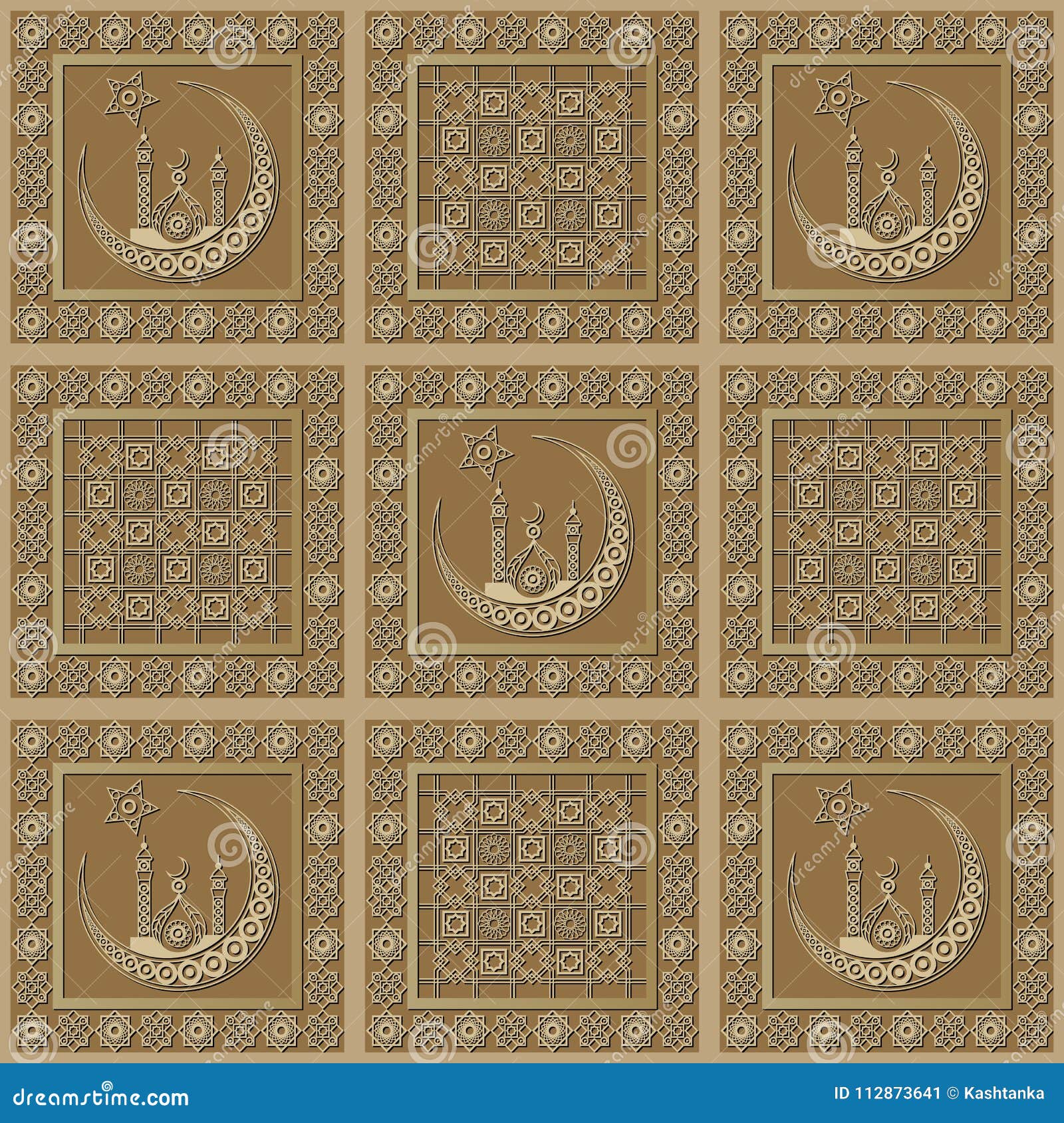 Graphic Pattern with a Bas-relief of Ramadan 28 Stock Vector ...