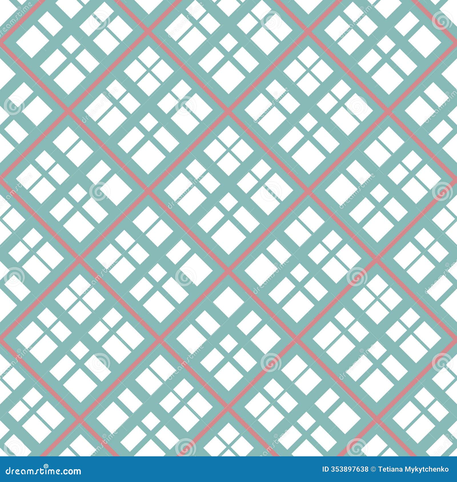 Graphic Pattern in a Blue and Red Checkered Pattern on a White ...