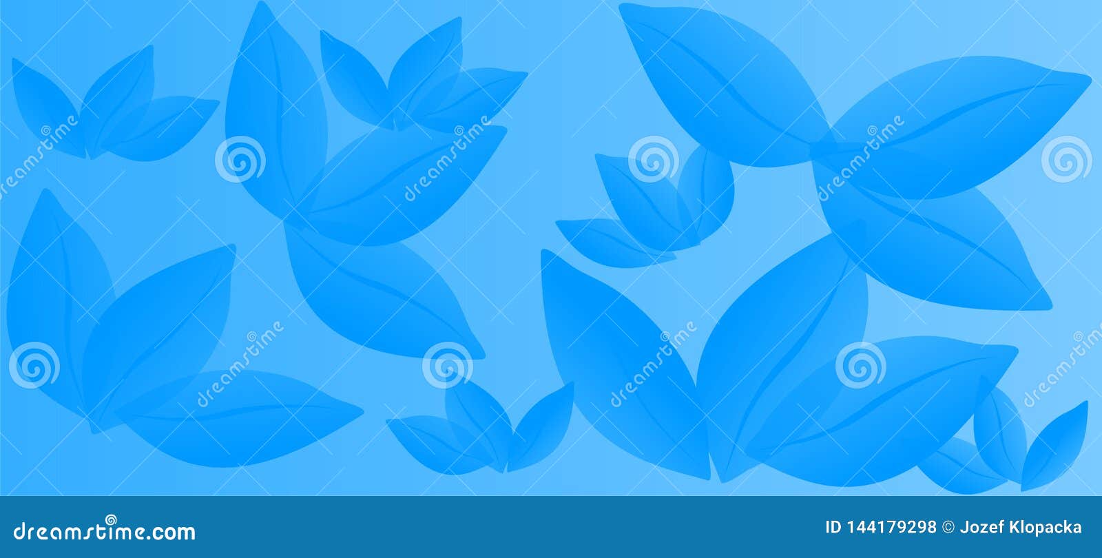 Graphic Pattern with Leaf Motive, Blue Color Background. Stock ...