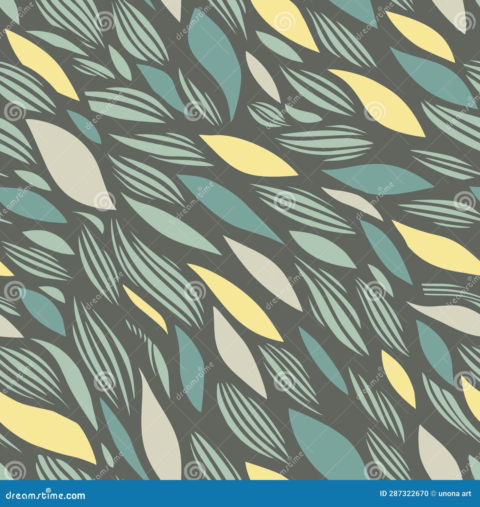 The Graphic Pattern of Leaves and Waves. Stock Vector - Illustration of ...