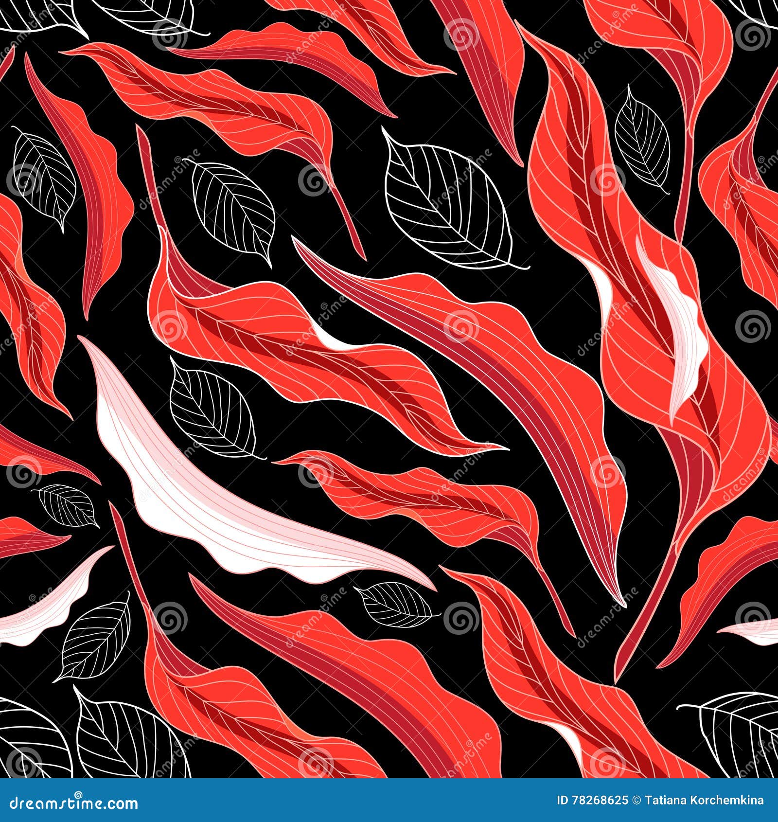 Graphic pattern red leaves stock vector. Illustration of leaves - 78268625
