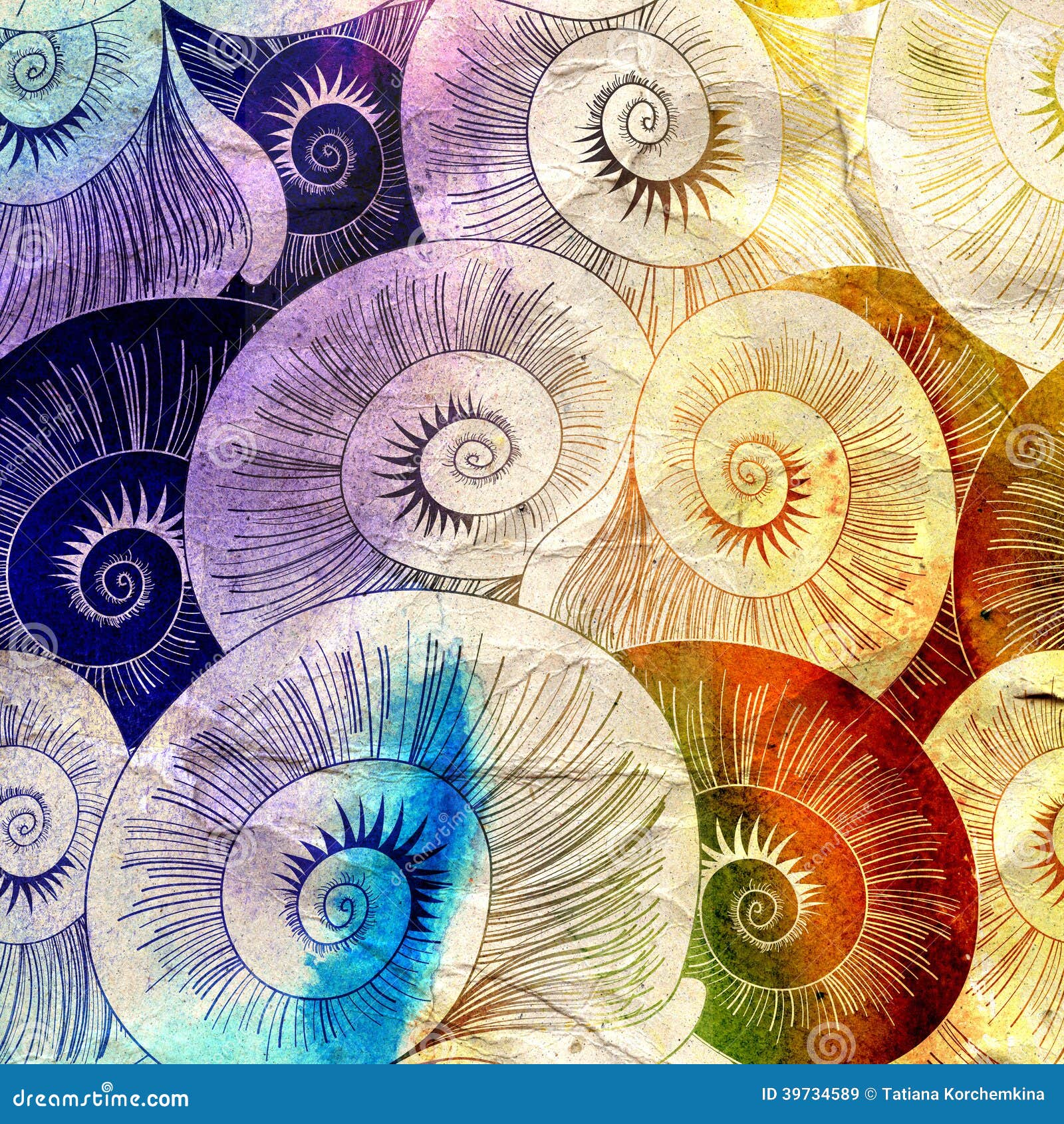 Graphic pattern of shells stock illustration. Illustration of abstract ...