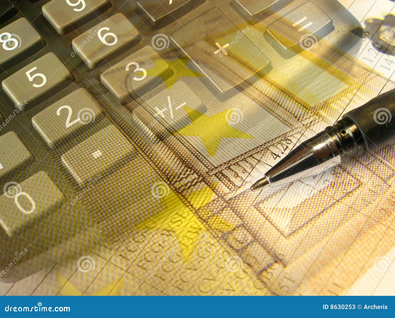Graphic, Pen, Money and Keyboard, Collage Stock Image - Image of funds ...