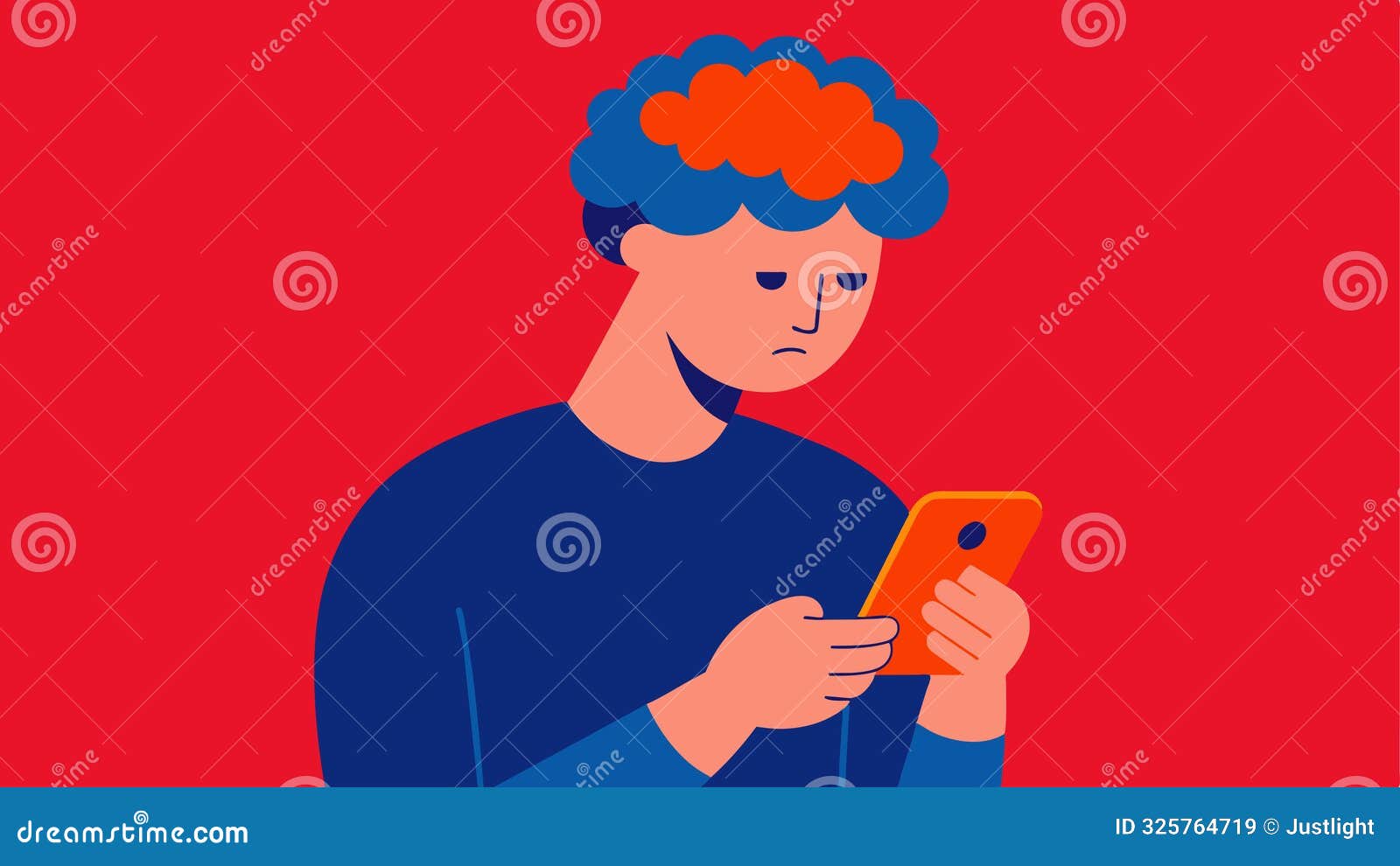 A Graphic of a Person Holding a Smartphone Emphasizing the Negative ...