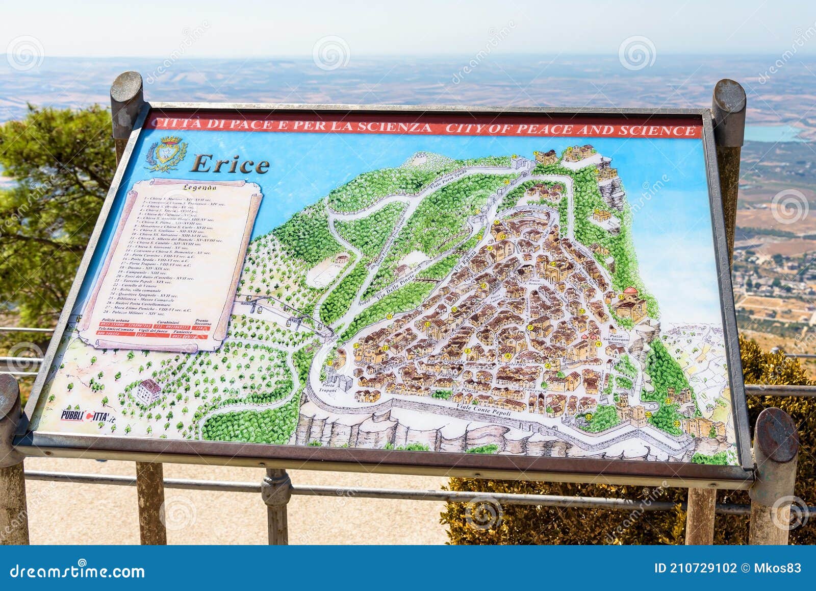 Graphic Plan of the City of Erice in Sicily Editorial Photography ...