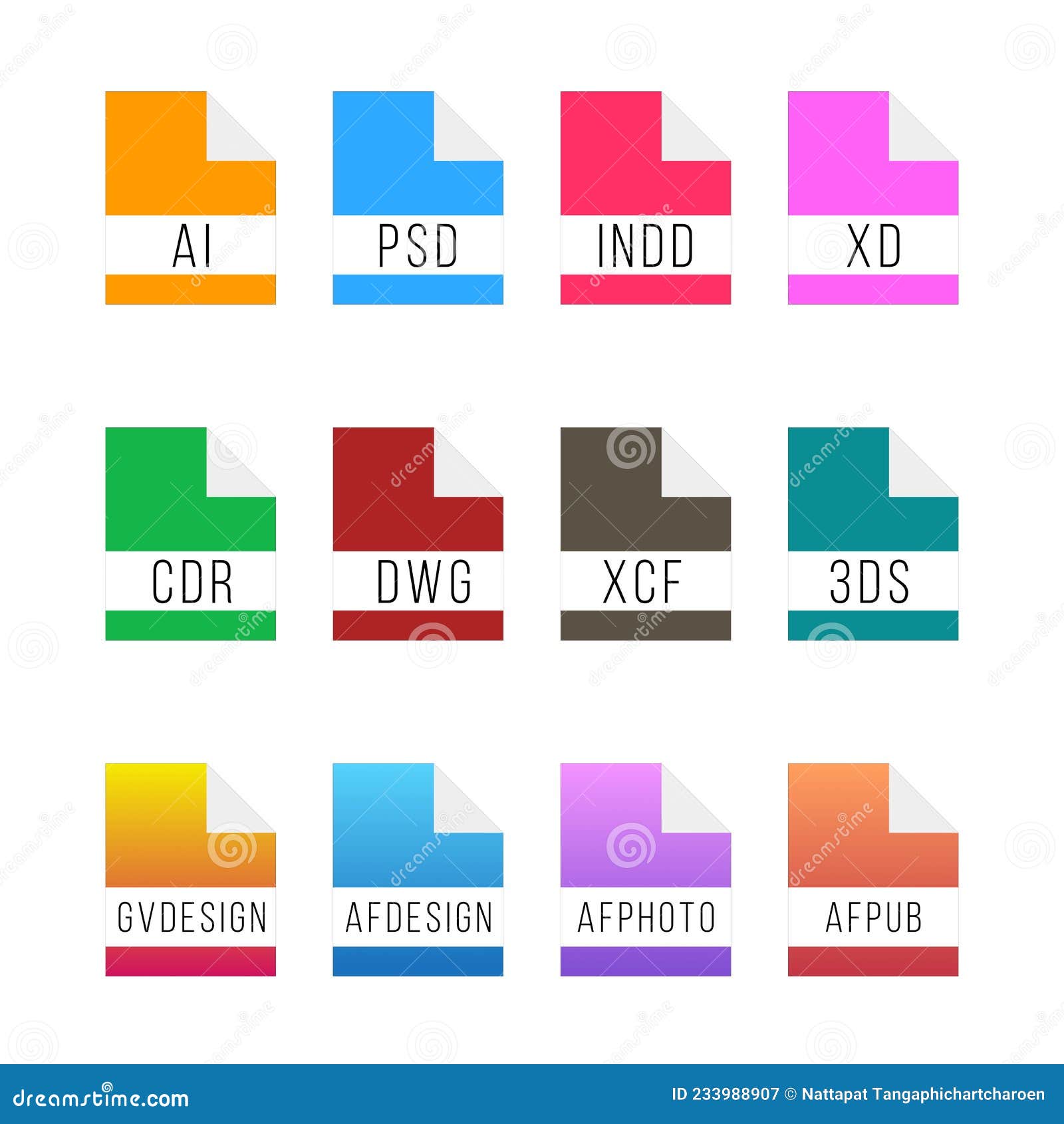 Graphic Program Format Flat Icon Set Stock Vector - Illustration of ...