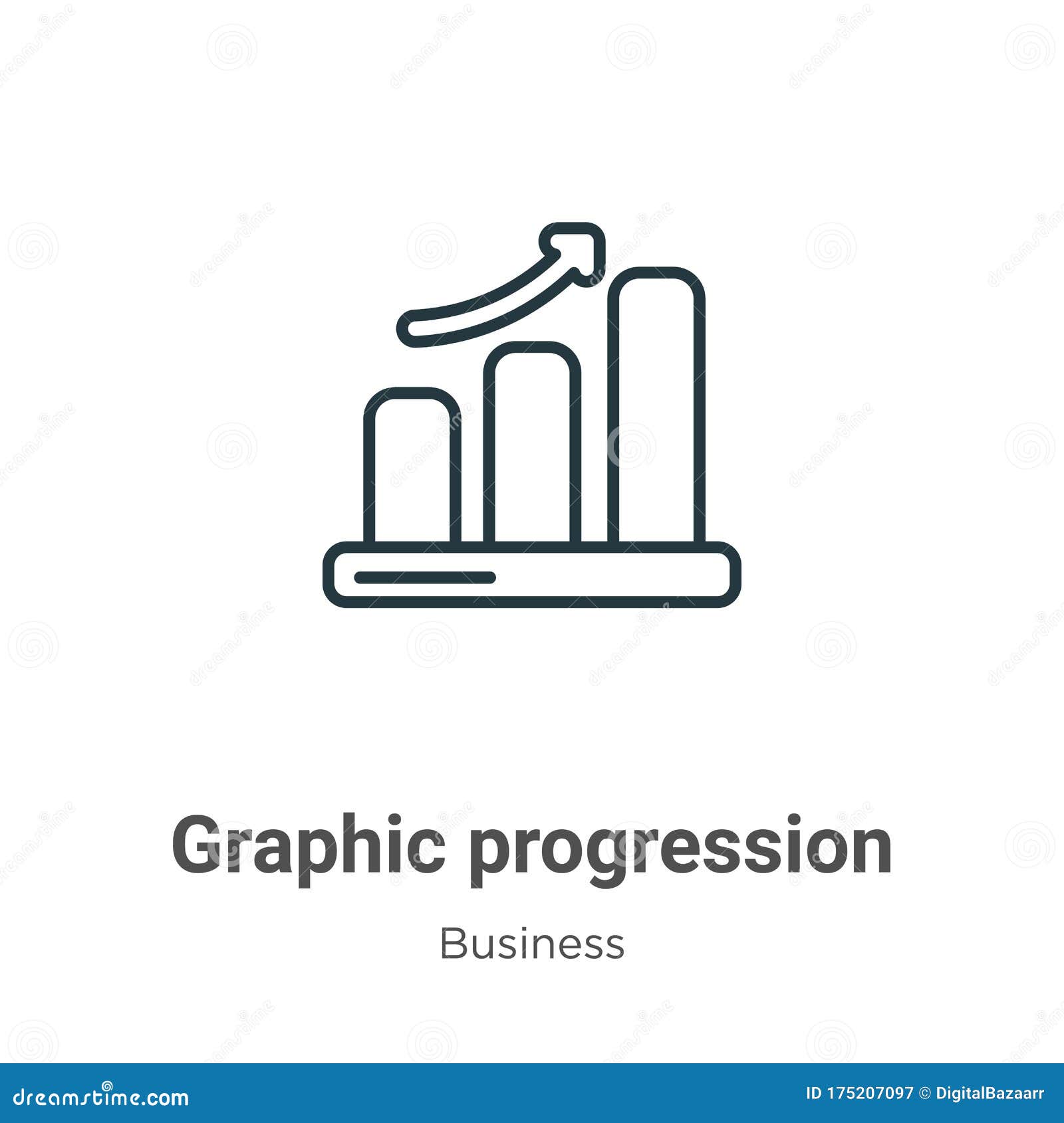 Graphic Progression Outline Vector Icon. Thin Line Black Graphic ...