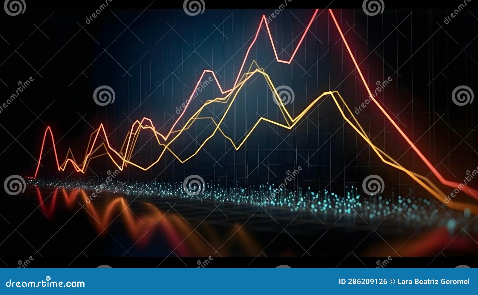 Graphic Projected in 3d Reflected Stock Illustration - Illustration of ...
