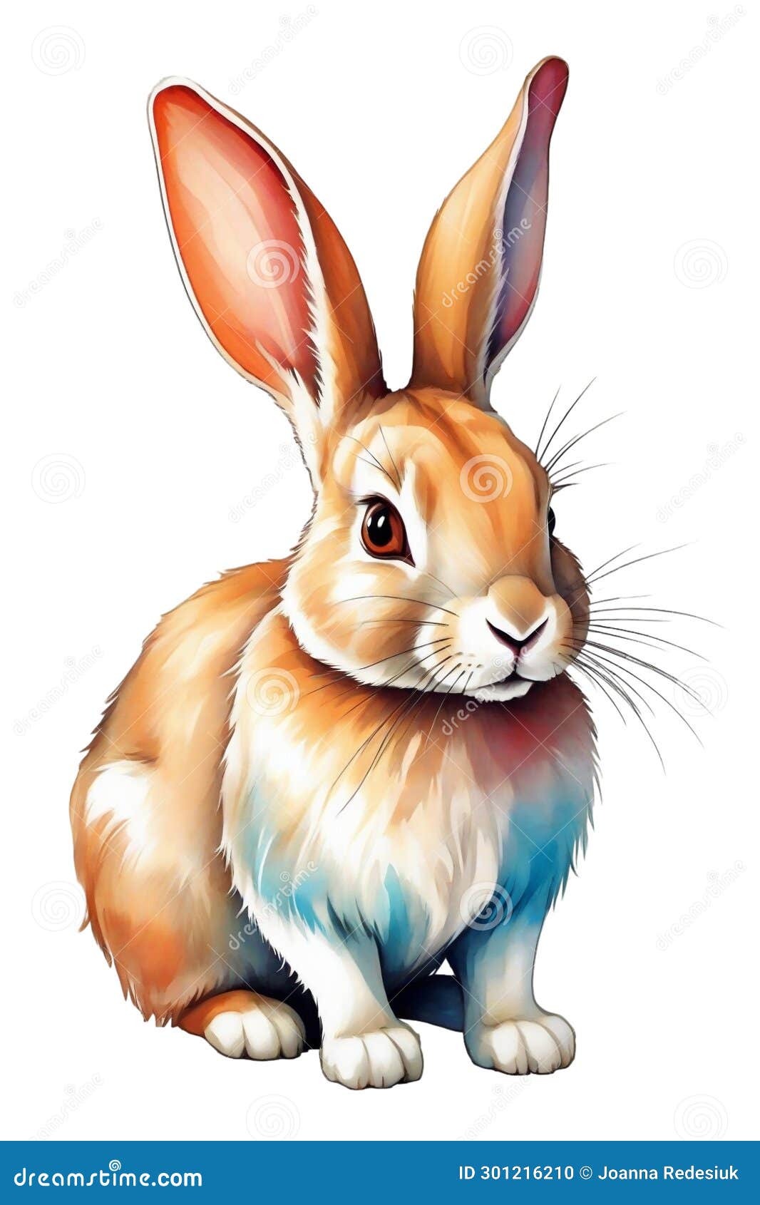 Graphic Rabbit Portrait on White Background Stock Illustration ...