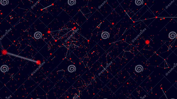 Graphic Red Plexus Dark Background. Abstract Polygonal Loop Background with Connected Lines and ...