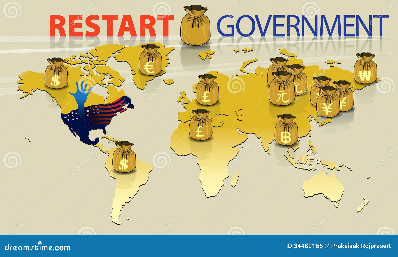 Graphic Represent Government Restart Event Stock Vector - Illustration ...