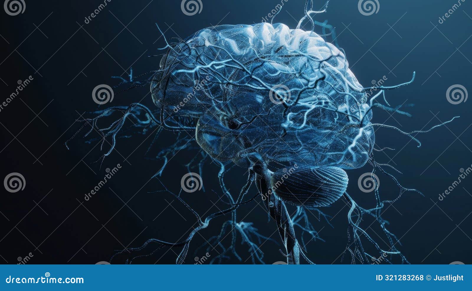Graphic Representation of a Brain with Tangled and Damaged Neural ...