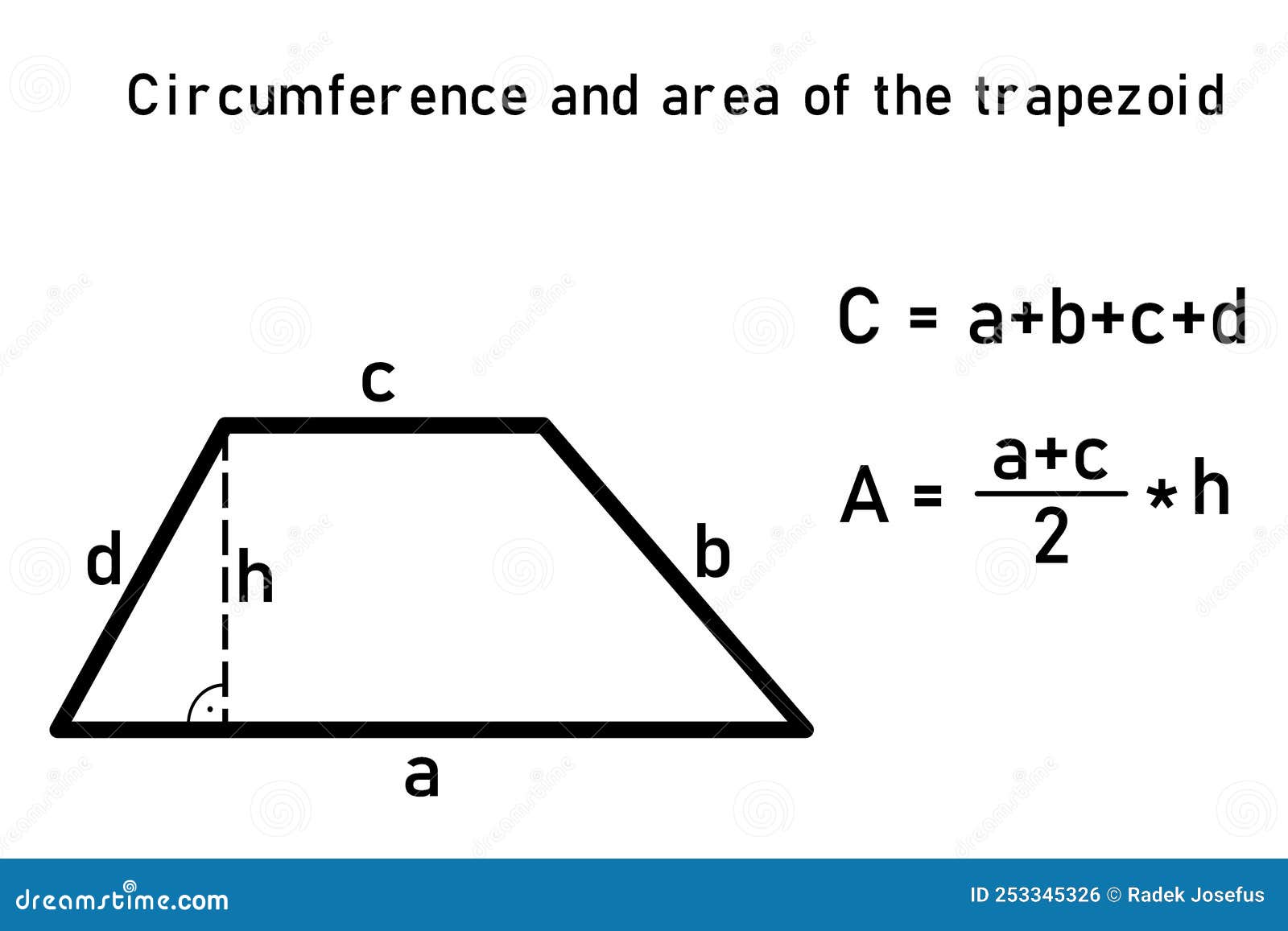 Graphic Representation of Circumference and Area of Trapezoid Stock ... Graphic Representation of Circumference and Area of Trapezoid Stock ...