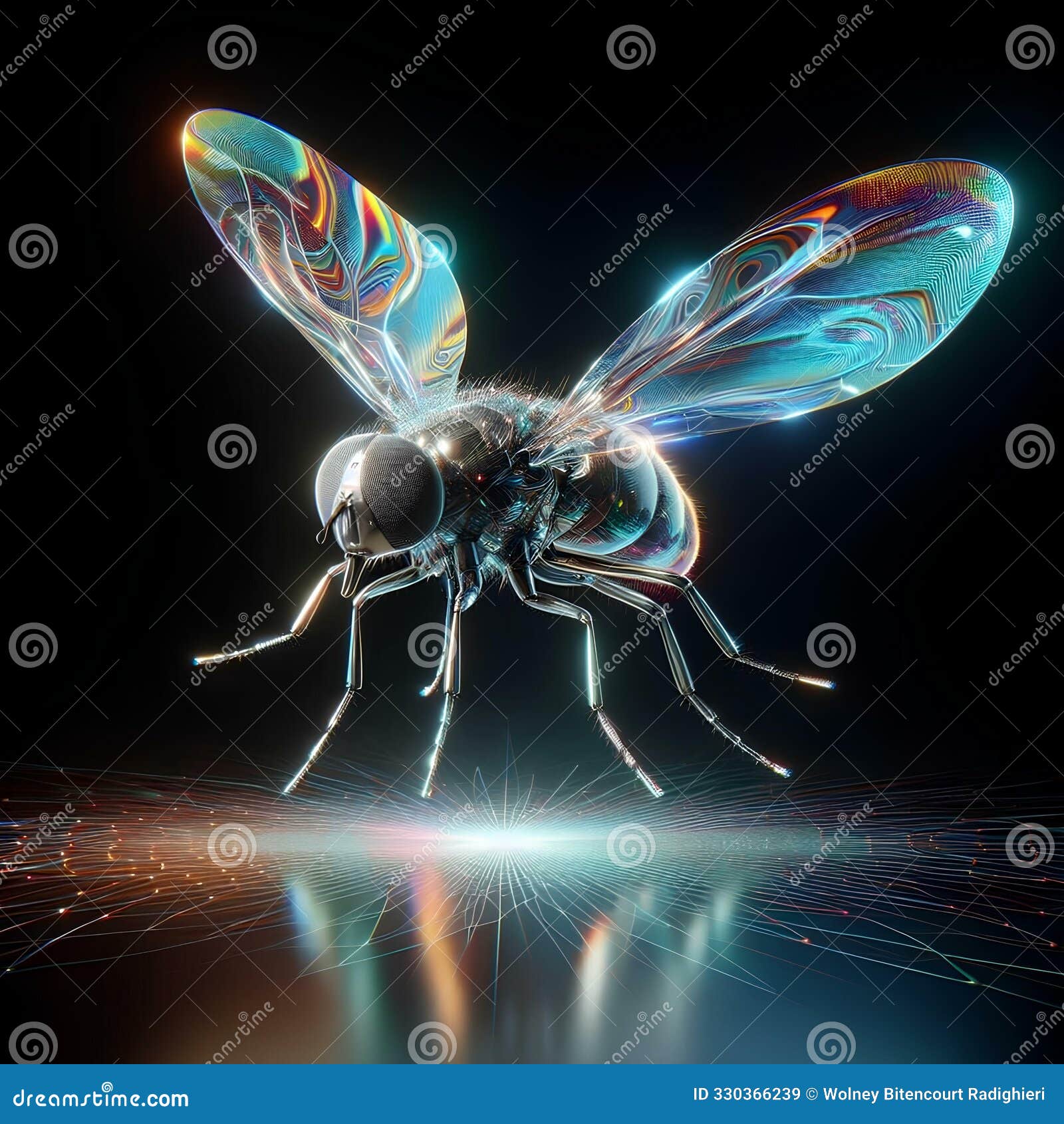 Illustration with Artistic Details of a Fly Stock Image - Image of ...
