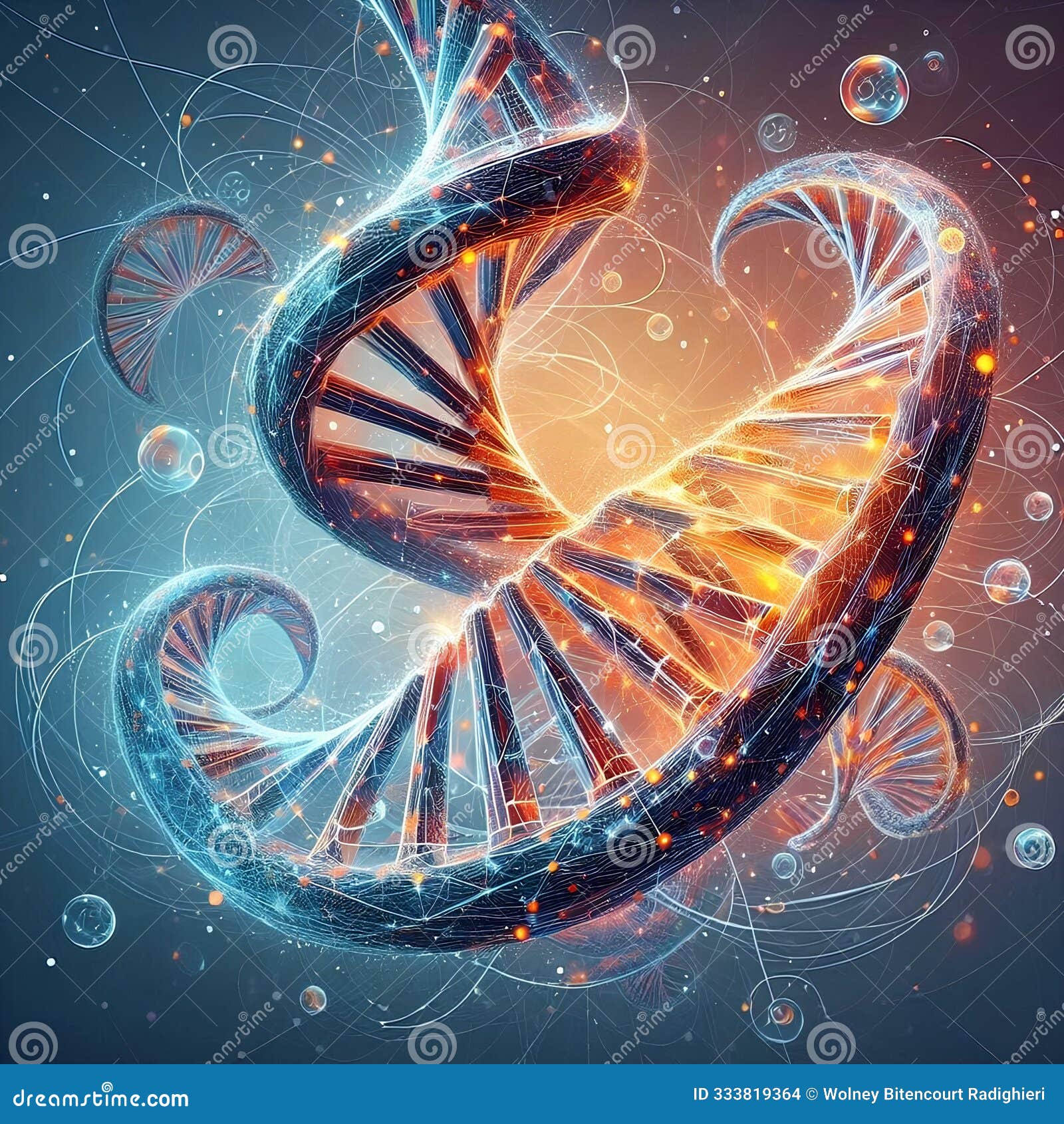 Artistic Image of the Dna Double Helix Stock Illustration ...