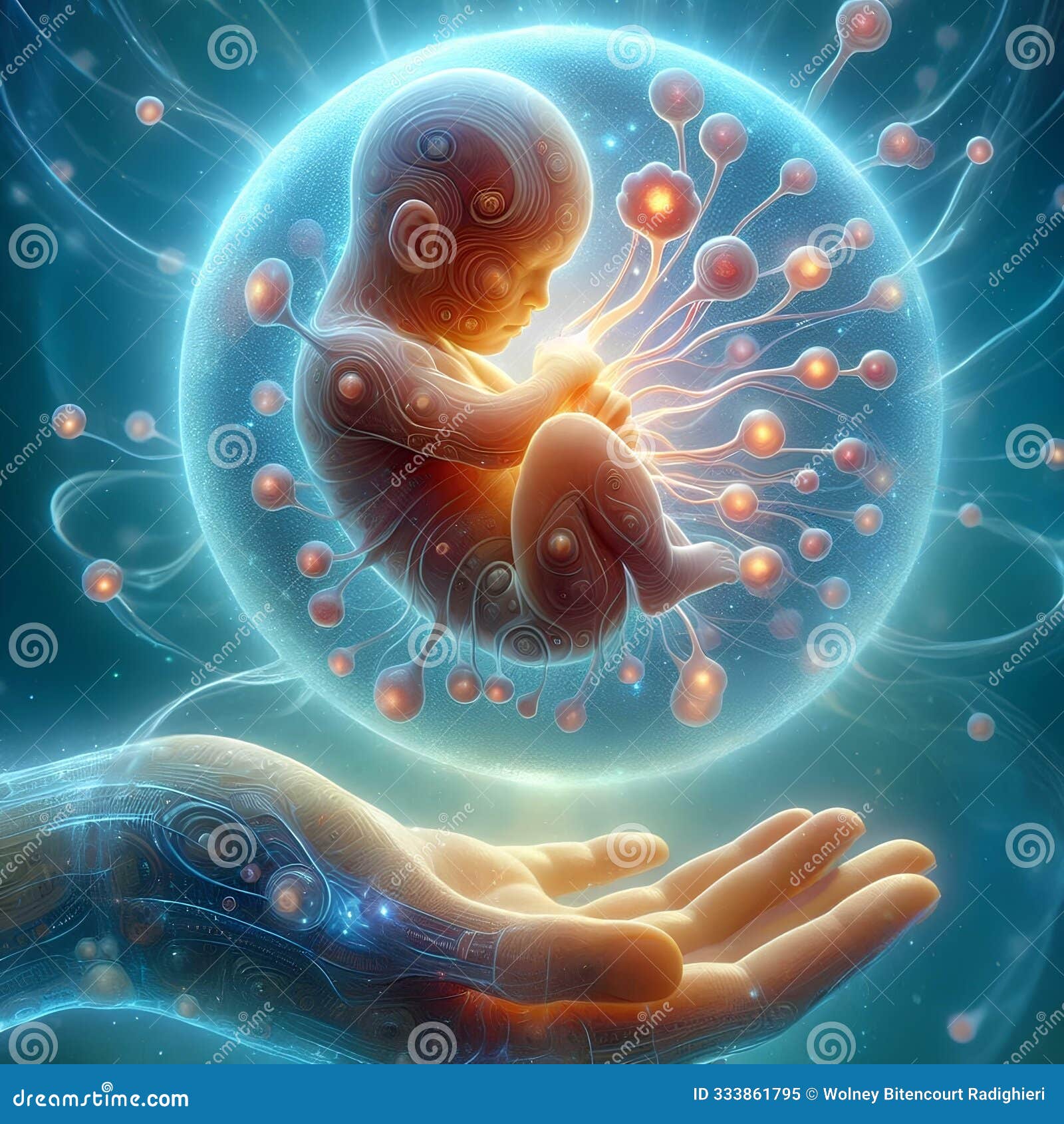 Artistic image of a fetus stock illustration. Illustration of drawing ...