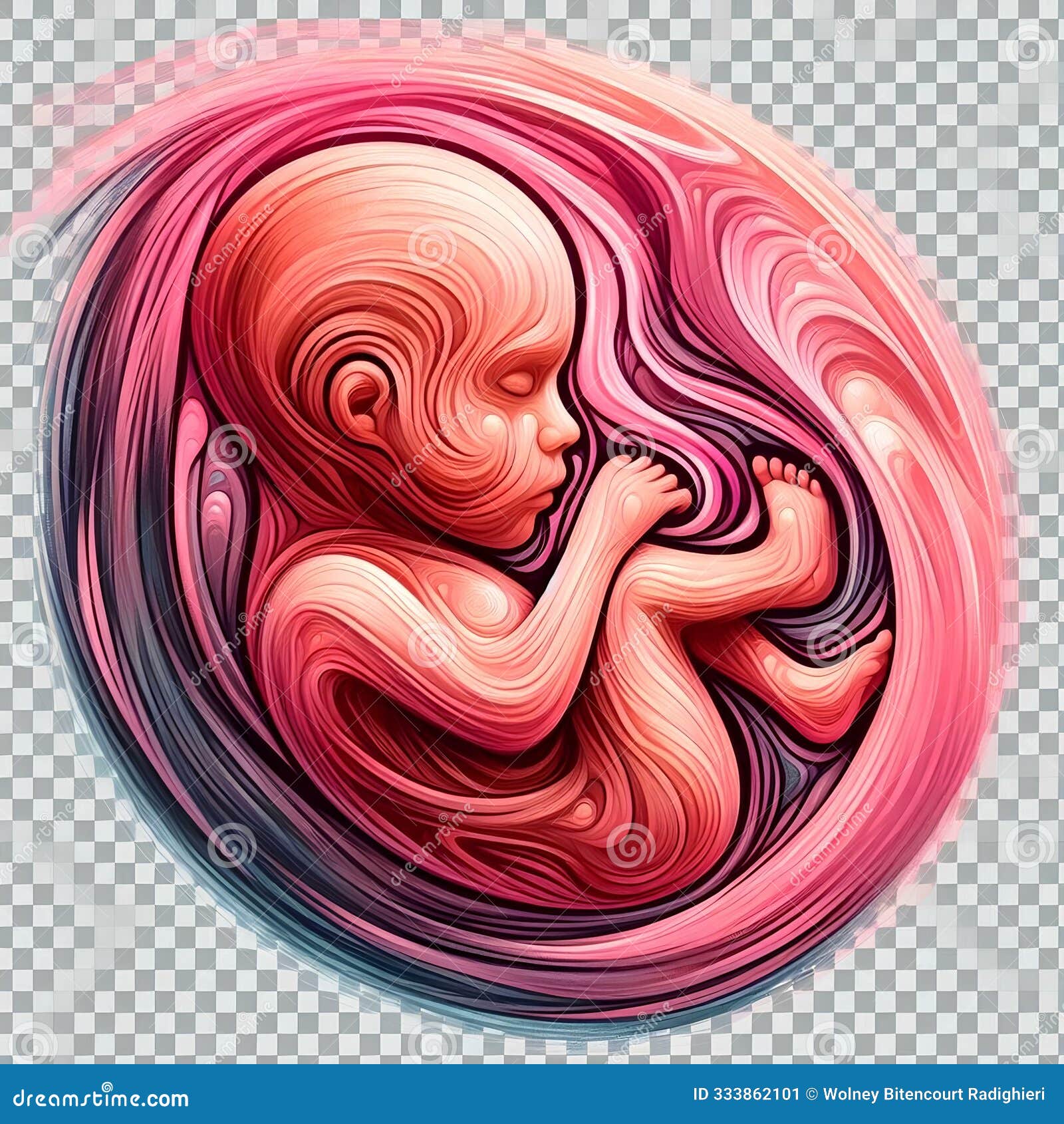 Artistic image of a fetus stock illustration. Illustration of symmetry ...