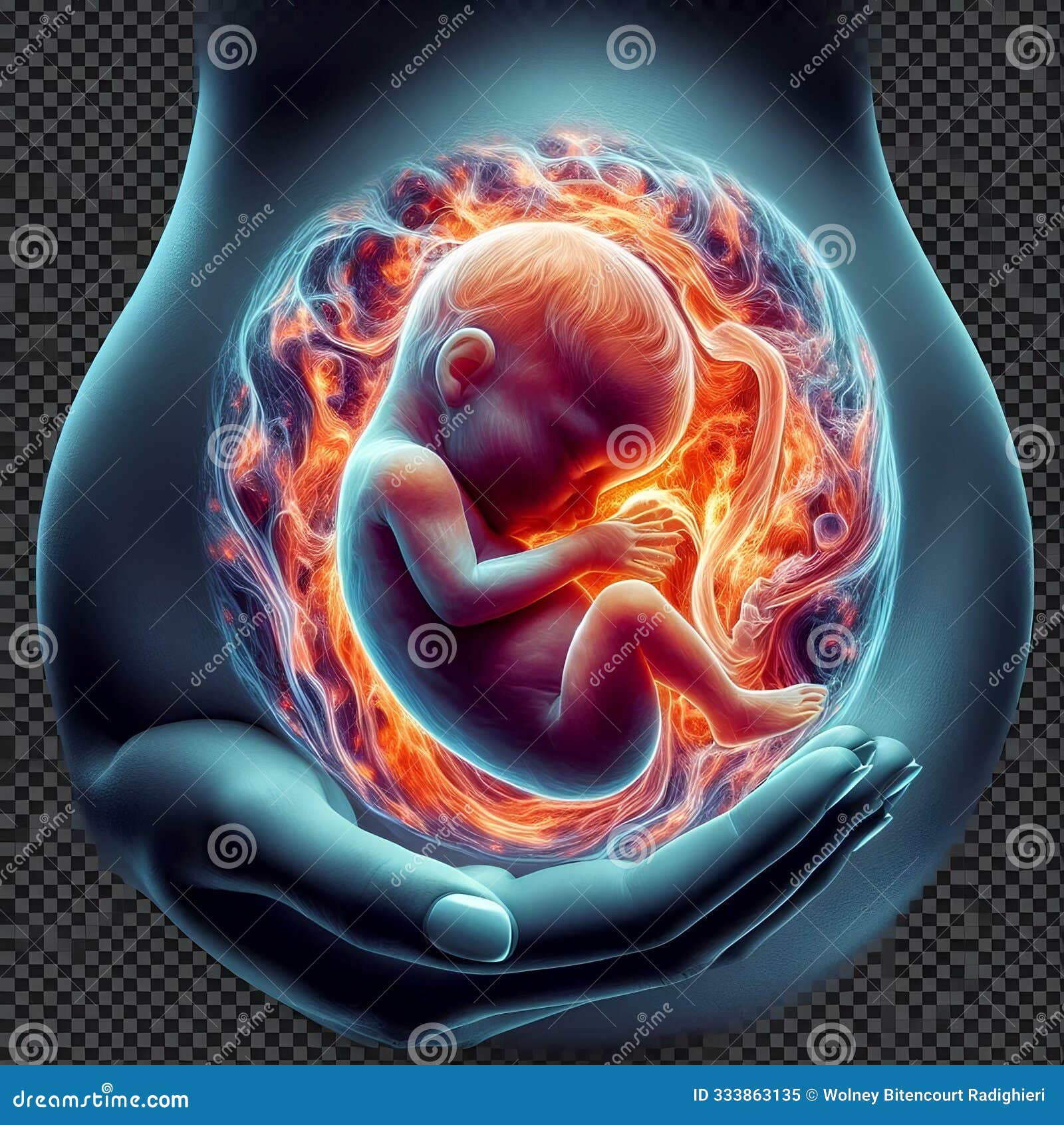 Artistic image of a fetus stock illustration. Illustration of mother ...