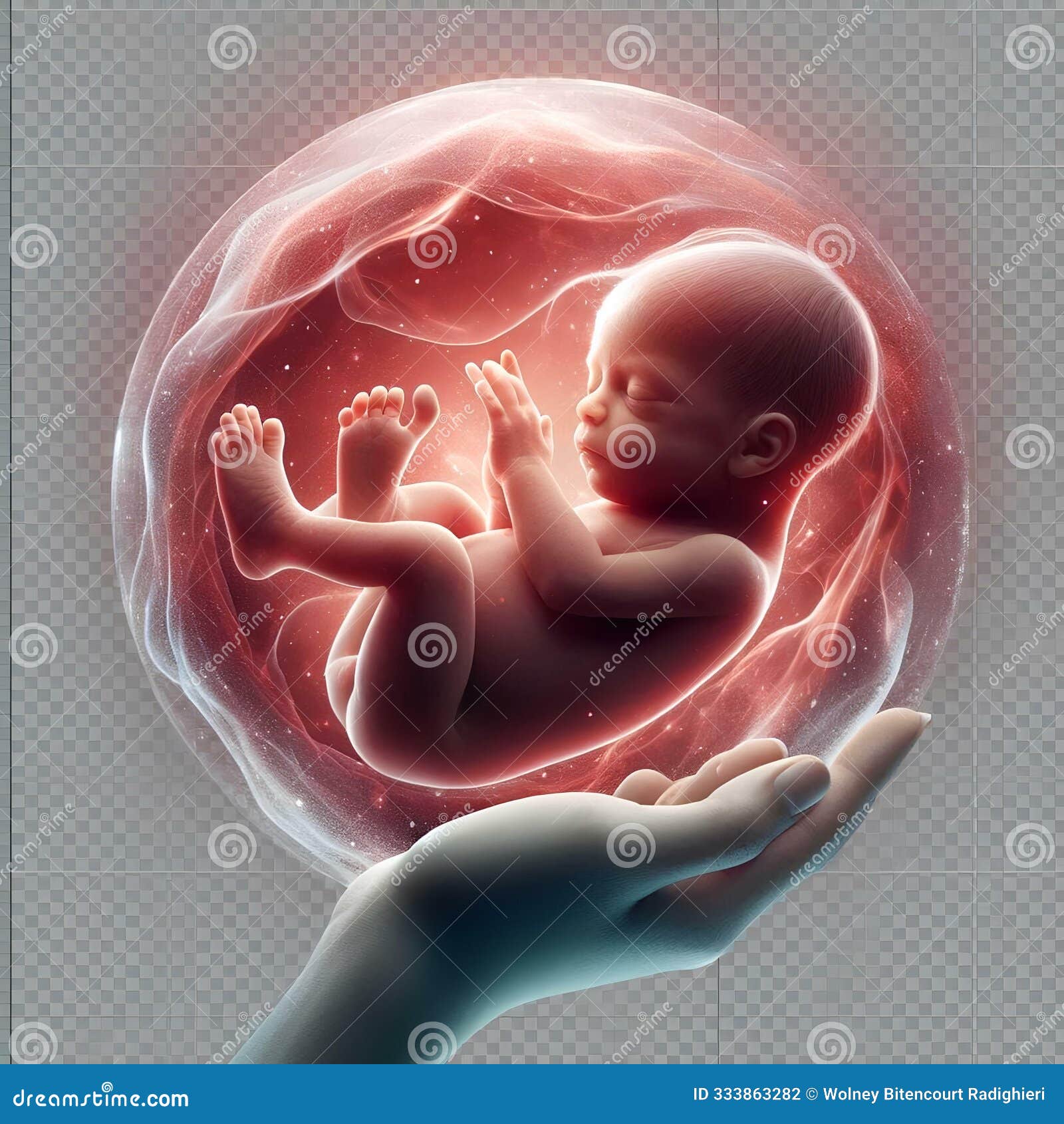 Artistic image of a fetus stock illustration. Illustration of circle ...