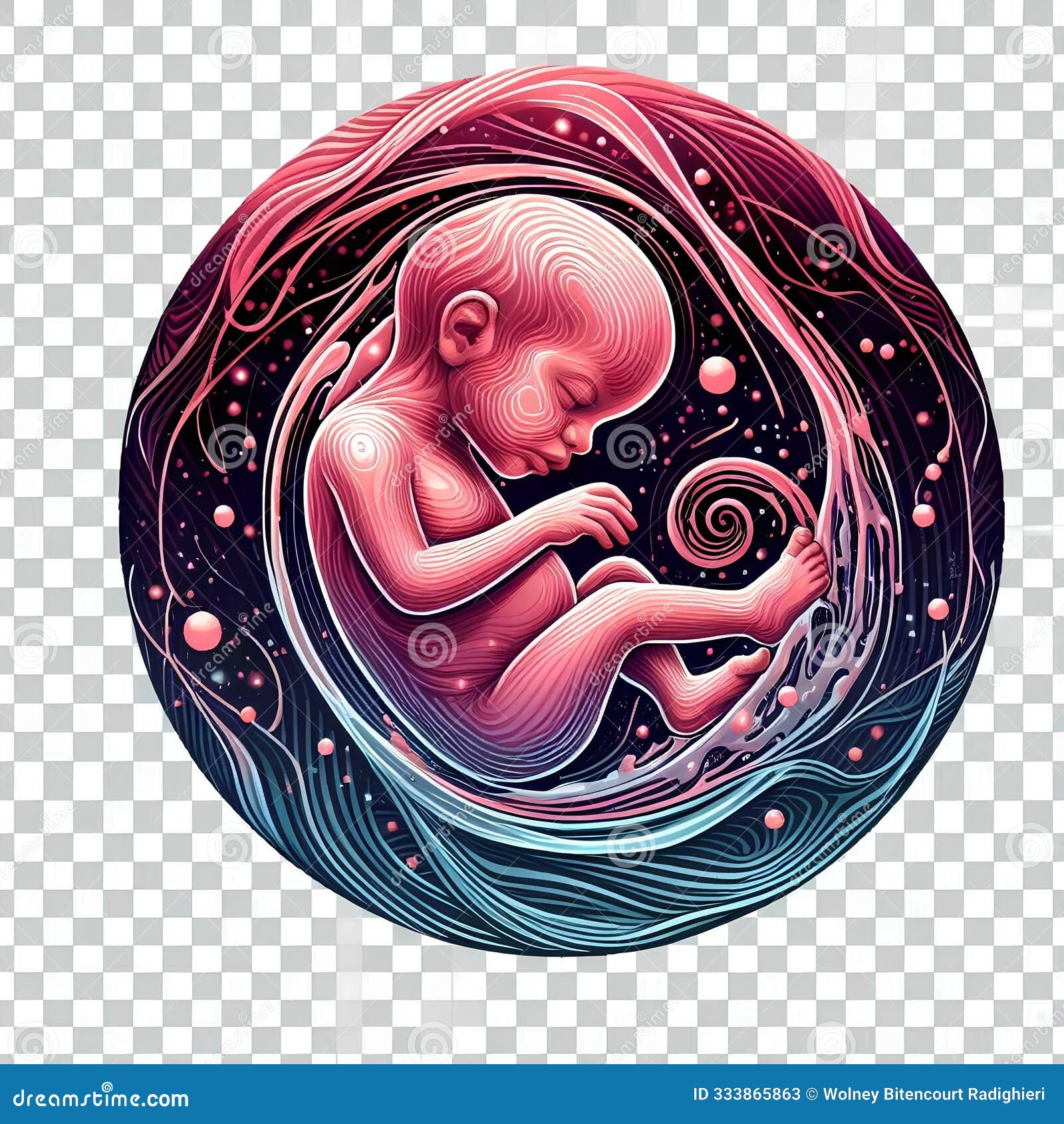 Artistic image of a fetus stock illustration. Illustration of mother ...