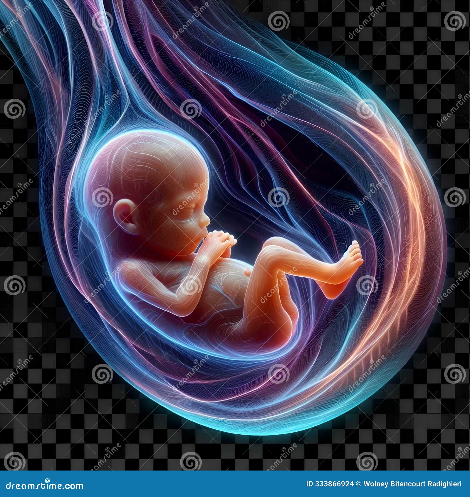 Artistic image of a fetus stock illustration. Illustration of symmetry ...