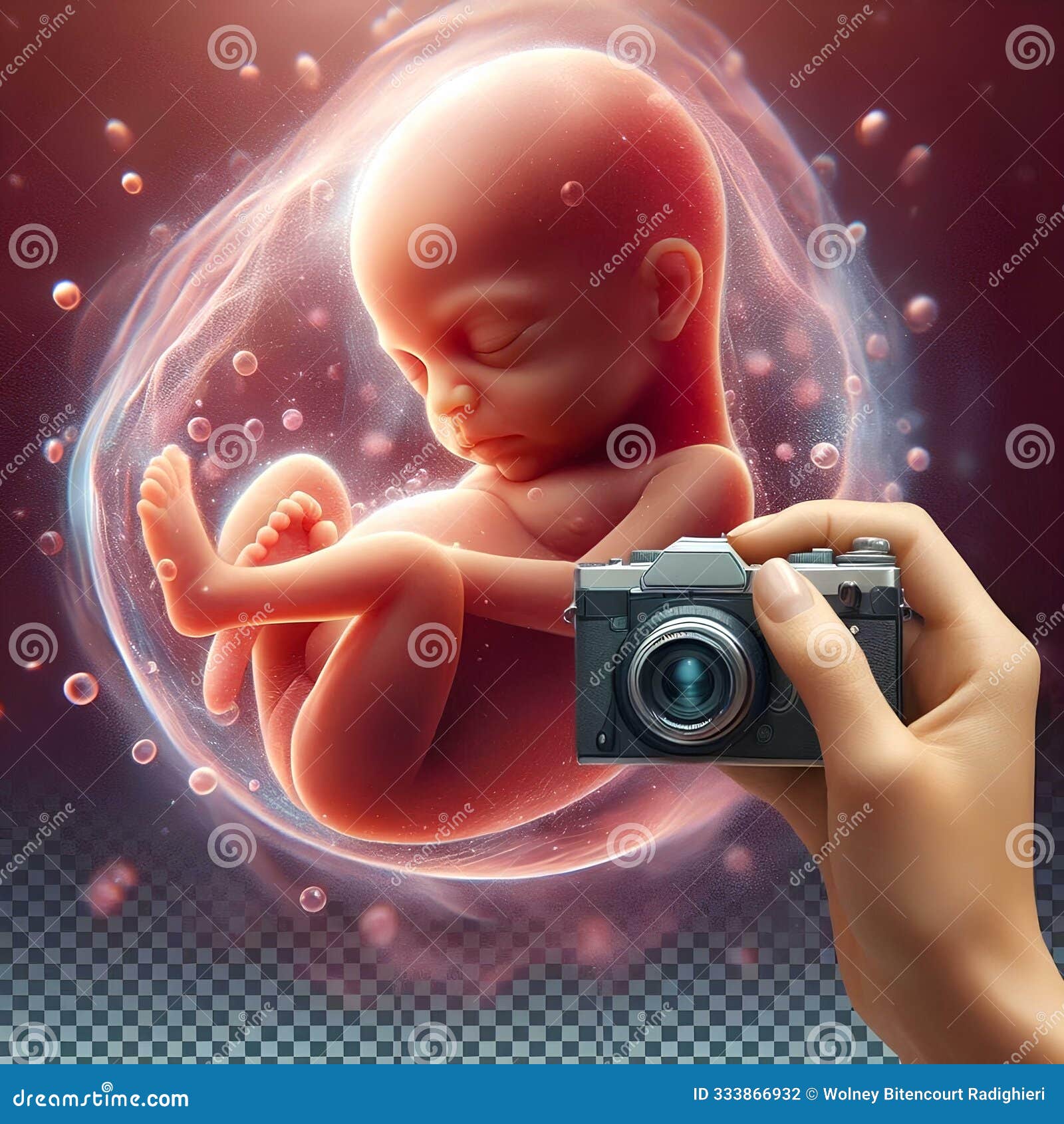 Artistic image of a fetus stock illustration. Illustration of placenta ...