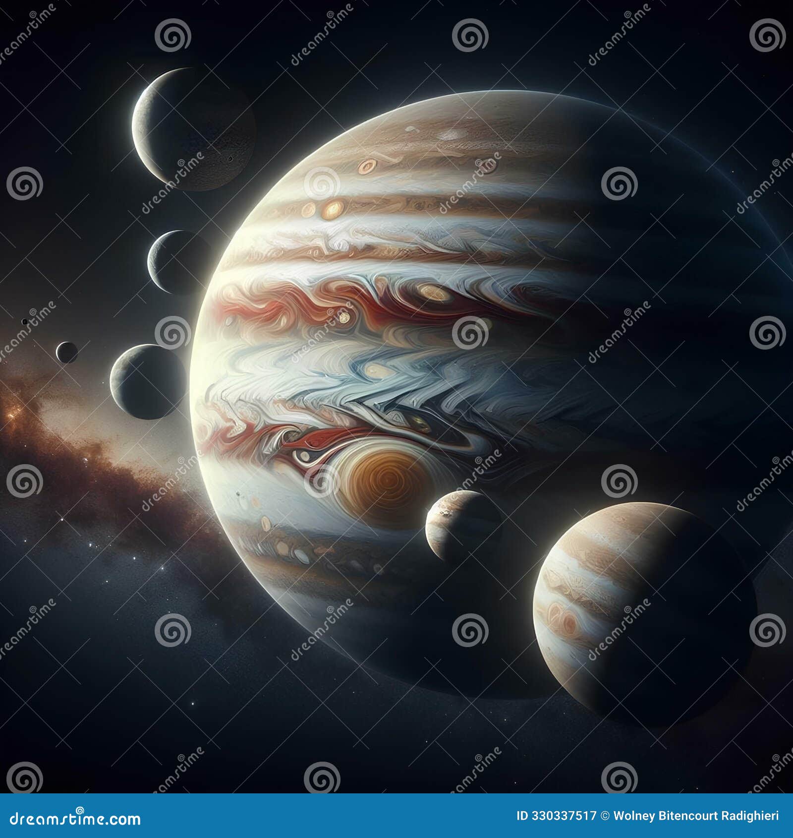 Artistic Image of the Planet Jupiter Stock Image - Image of poster ...