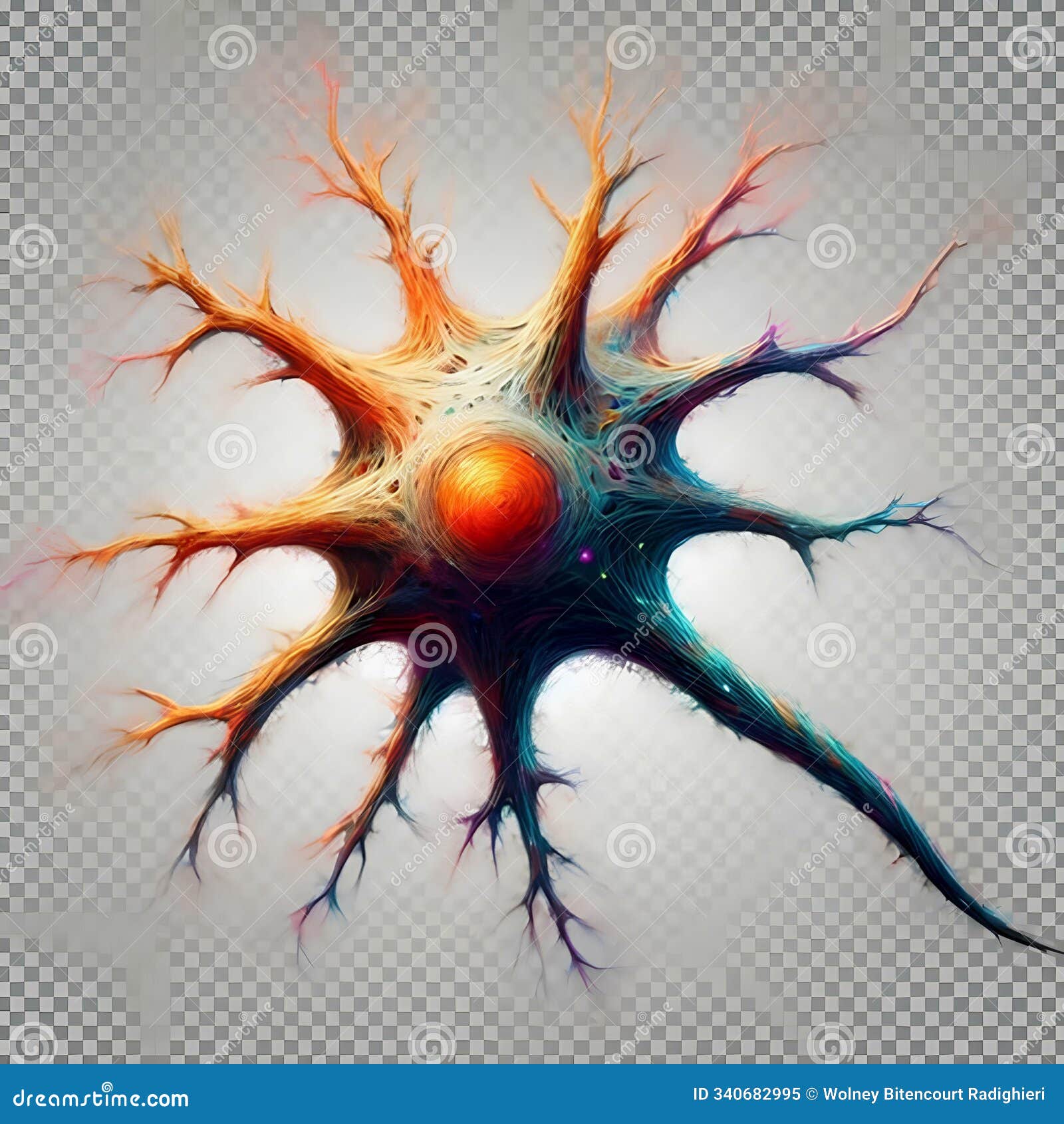 Artistic Illustration of a Neuron Stock Illustration - Illustration of ...