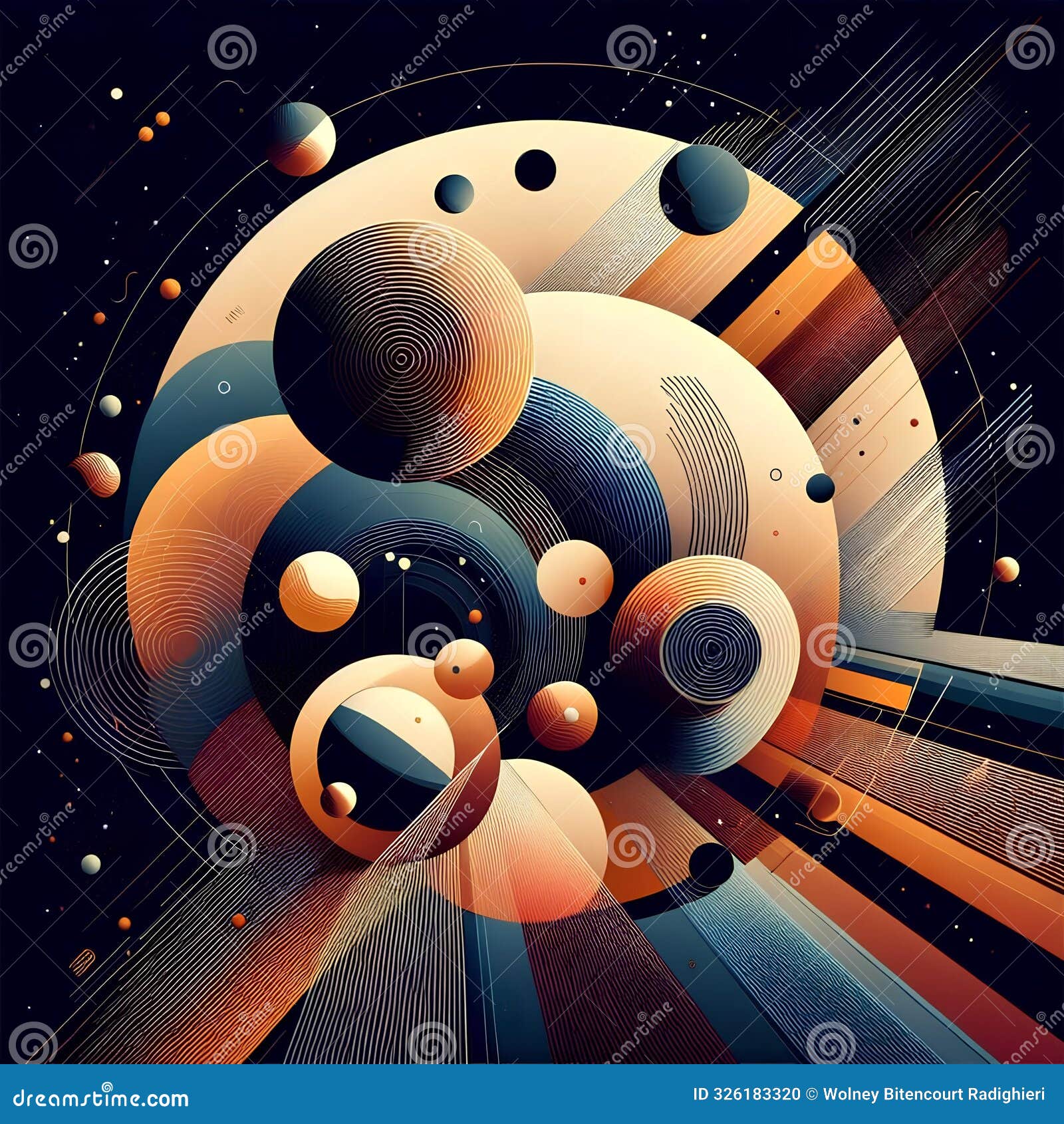 Abstract Image of the Solar System 3 Stock Illustration - Illustration ...