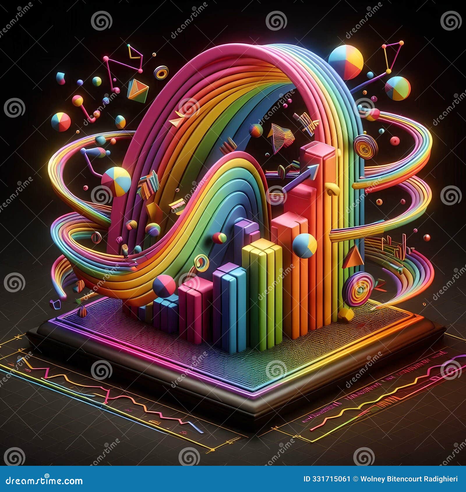 Artistic Image of a Growth Graph Stock Illustration - Illustration of ...