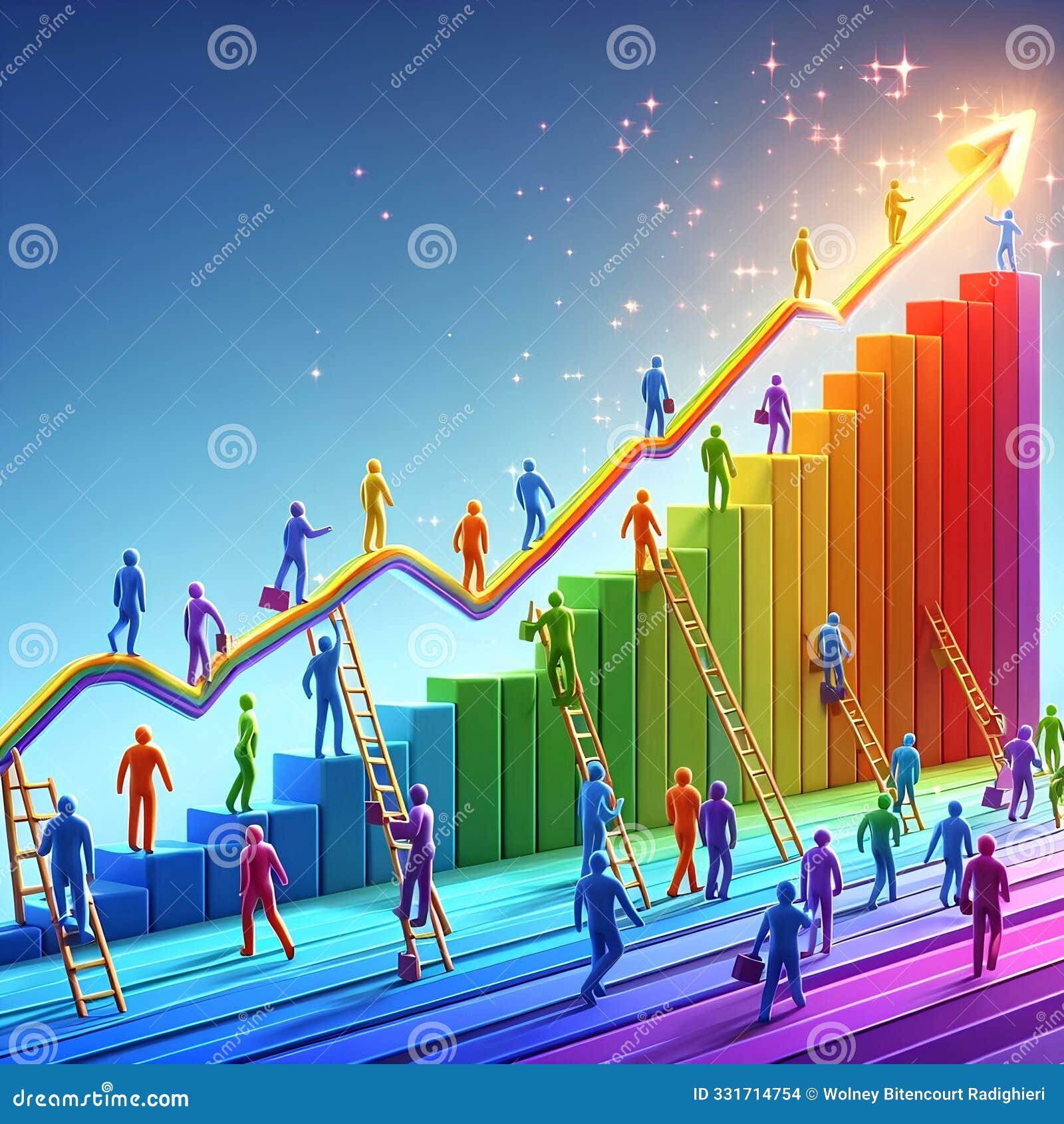 Artistic Image of a Growth Graph Stock Illustration - Illustration of ...