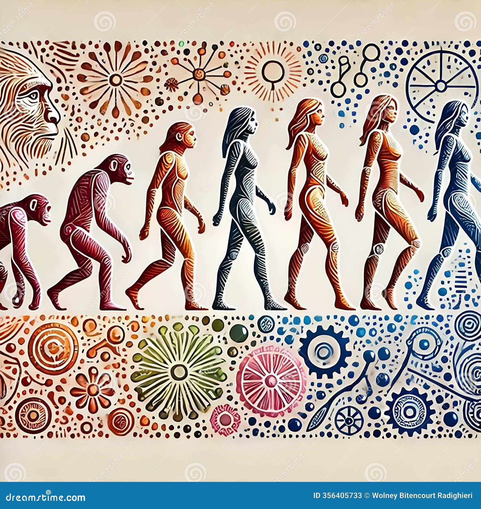 Illustration of the Evolution of Humanity Stock Illustration ...