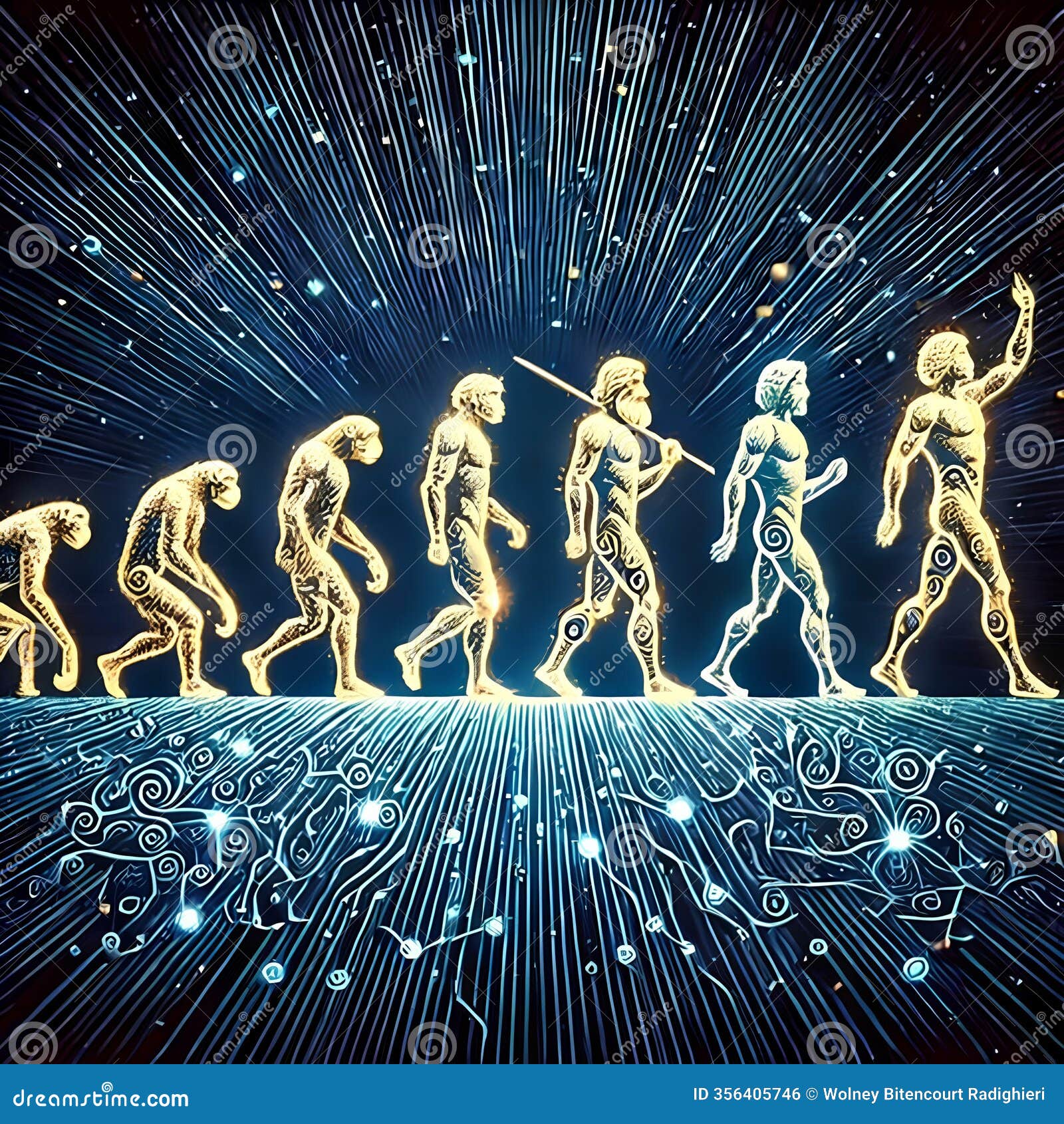 Illustration of the Evolution of Humanity Stock Illustration ...