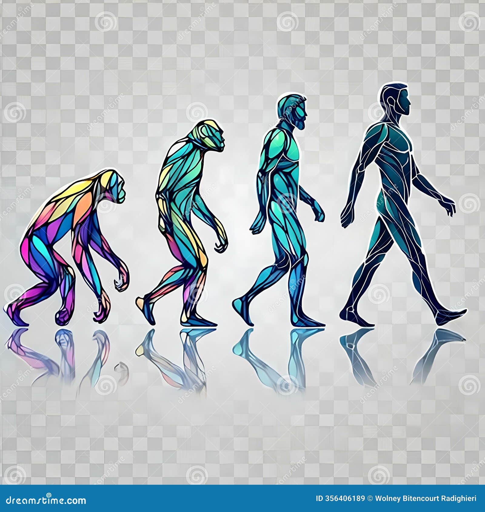 Illustration of the Evolution of Humanity Stock Illustration ...