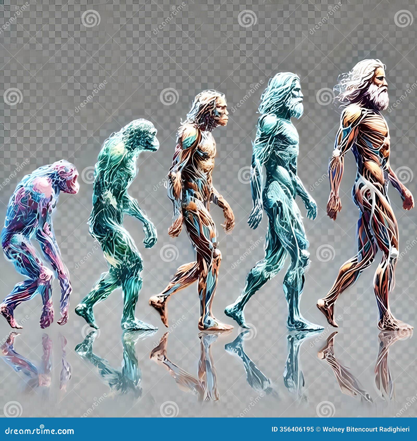 Illustration of the Evolution of Humanity Stock Illustration ...
