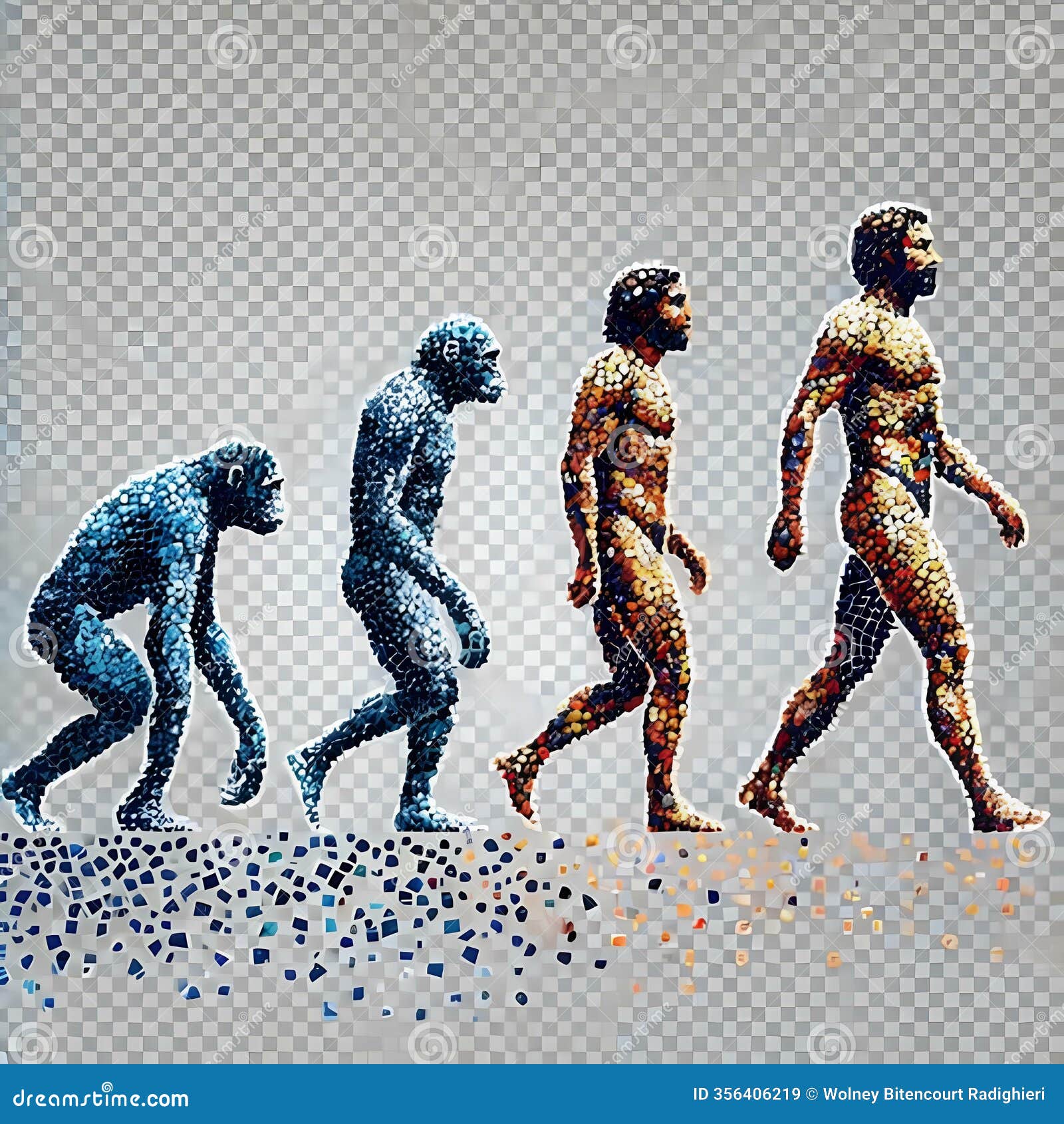 Illustration of the Evolution of Humanity Stock Illustration ...