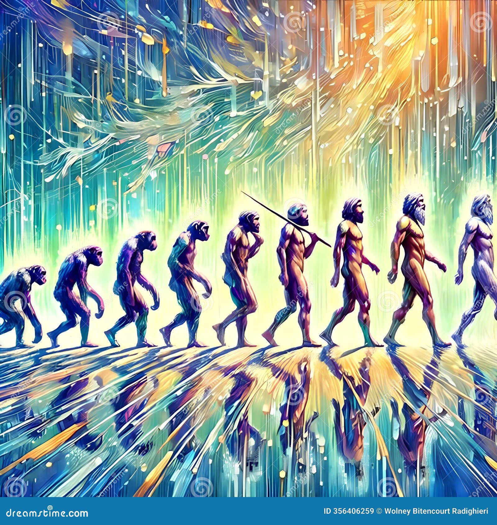 Illustration of the Evolution of Humanity Stock Illustration ...