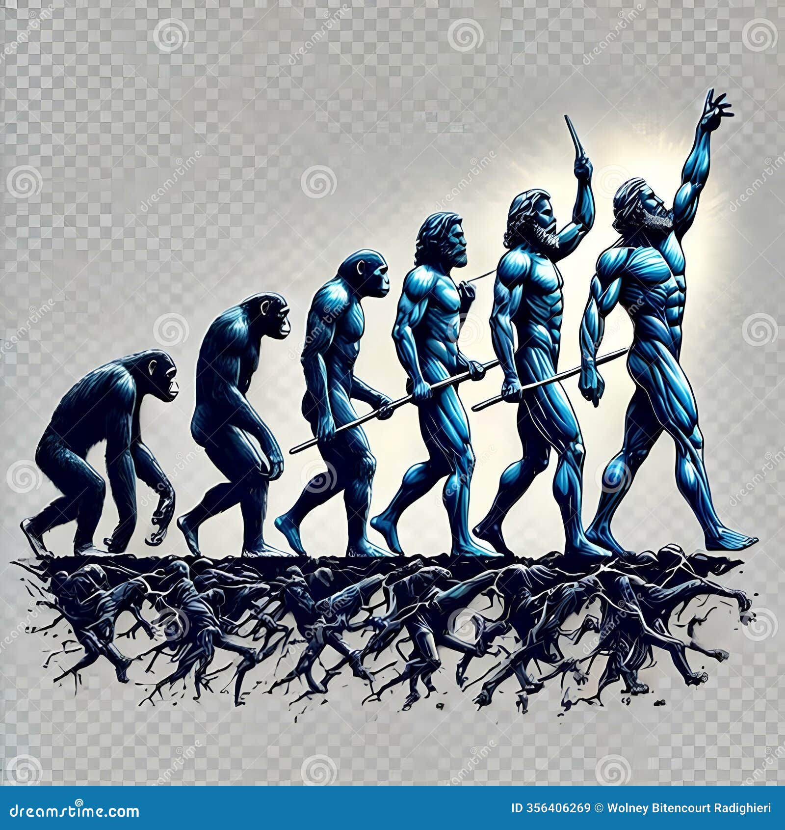 Illustration of the Evolution of Humanity Stock Illustration ...