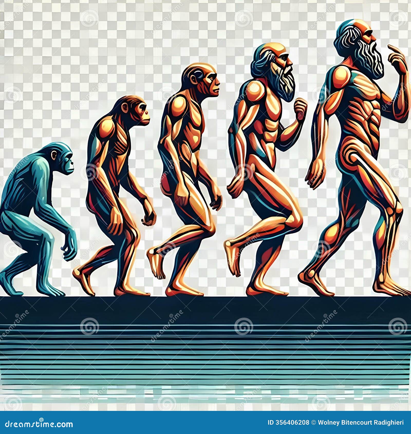 Illustration of the Evolution of Humanity Stock Illustration ...