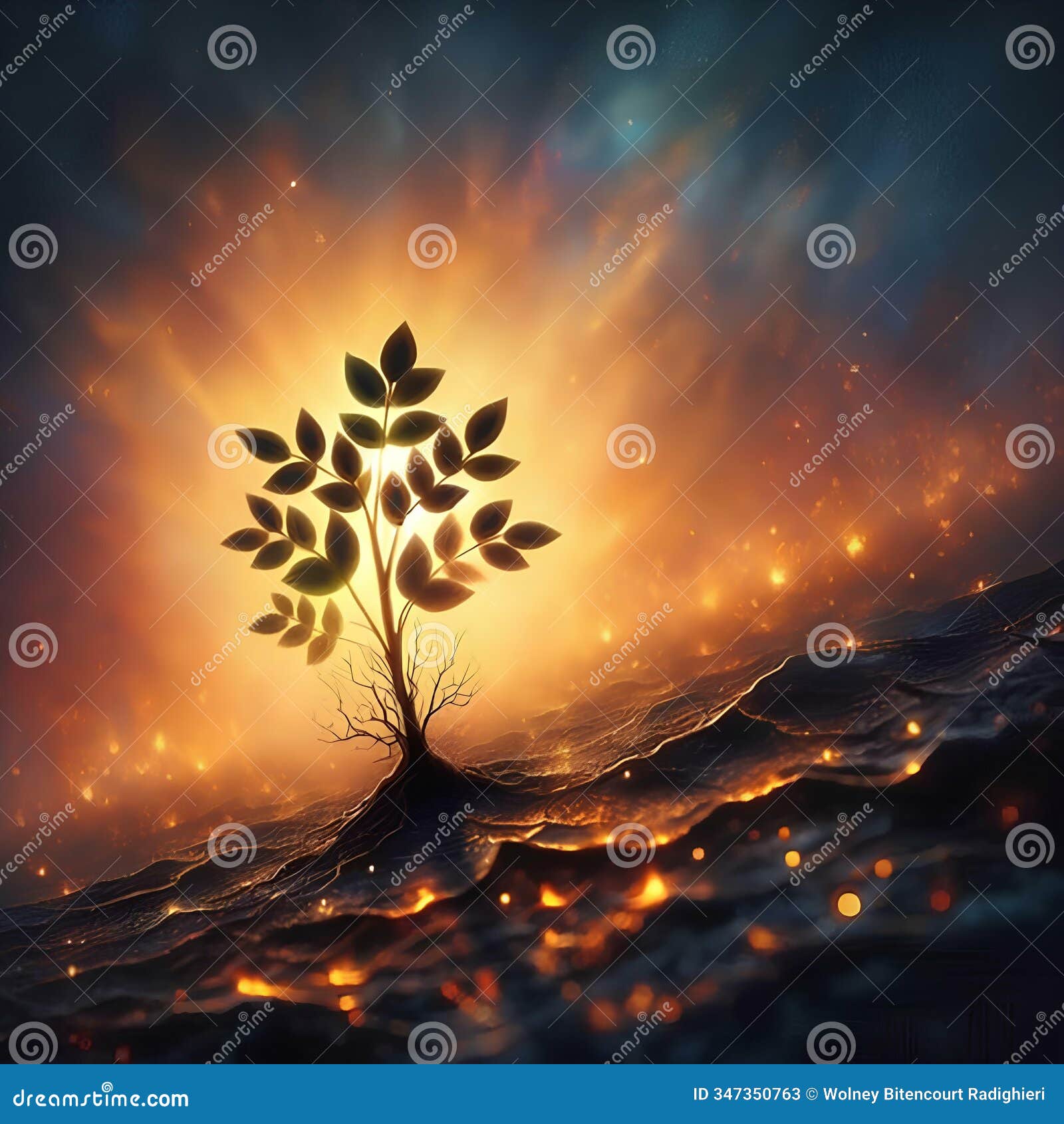 Plant that Symbolizes Hope and Rebirth Stock Illustration ...