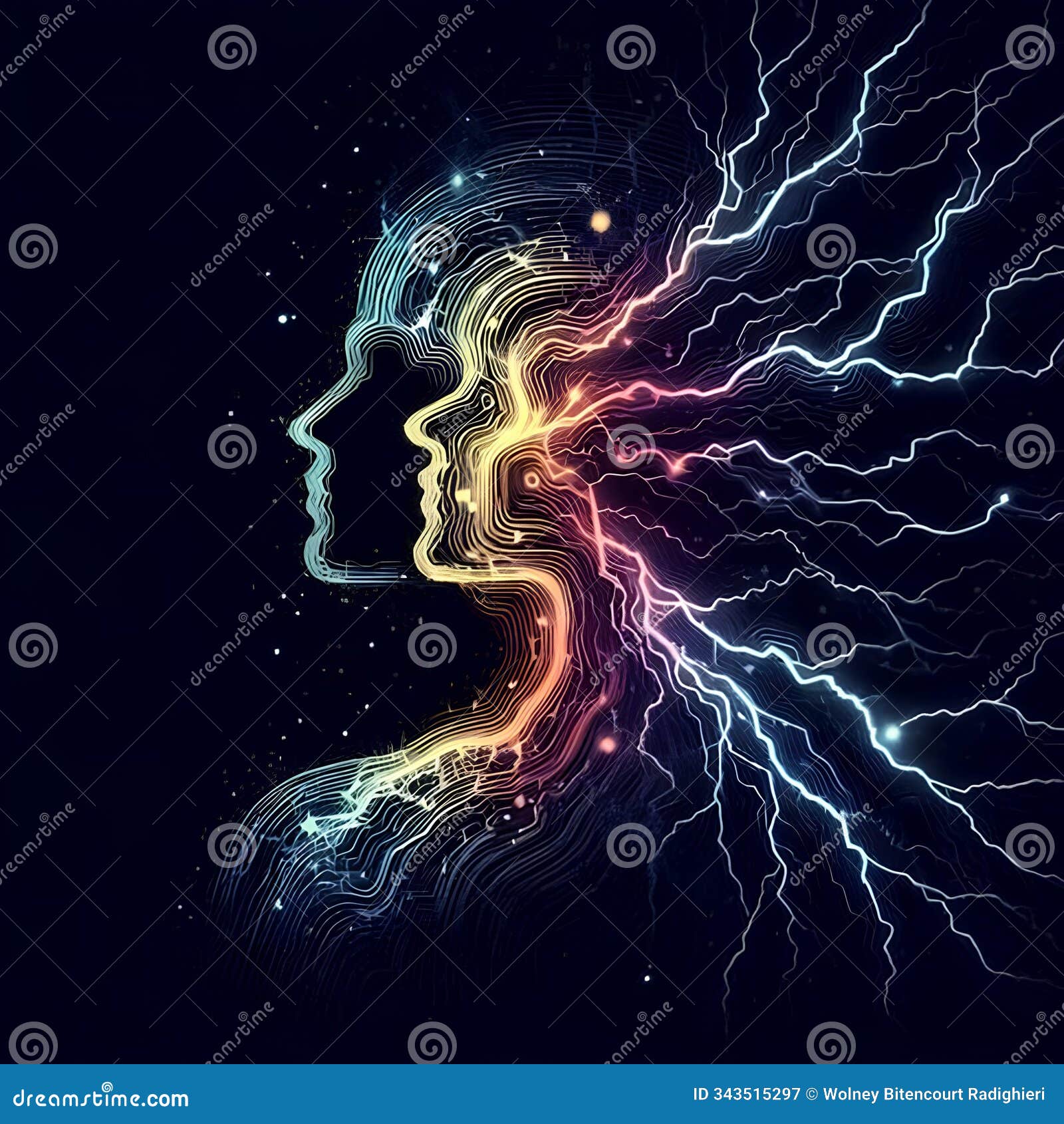 Illustration an Entity with the Power of Thunder Stock Illustration ...