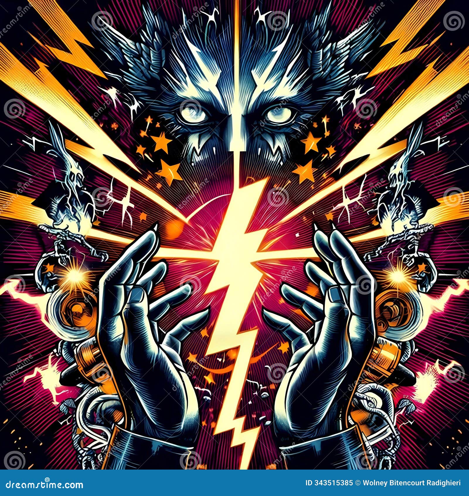 Illustration an Entity with the Power of Thunder Stock Illustration ...